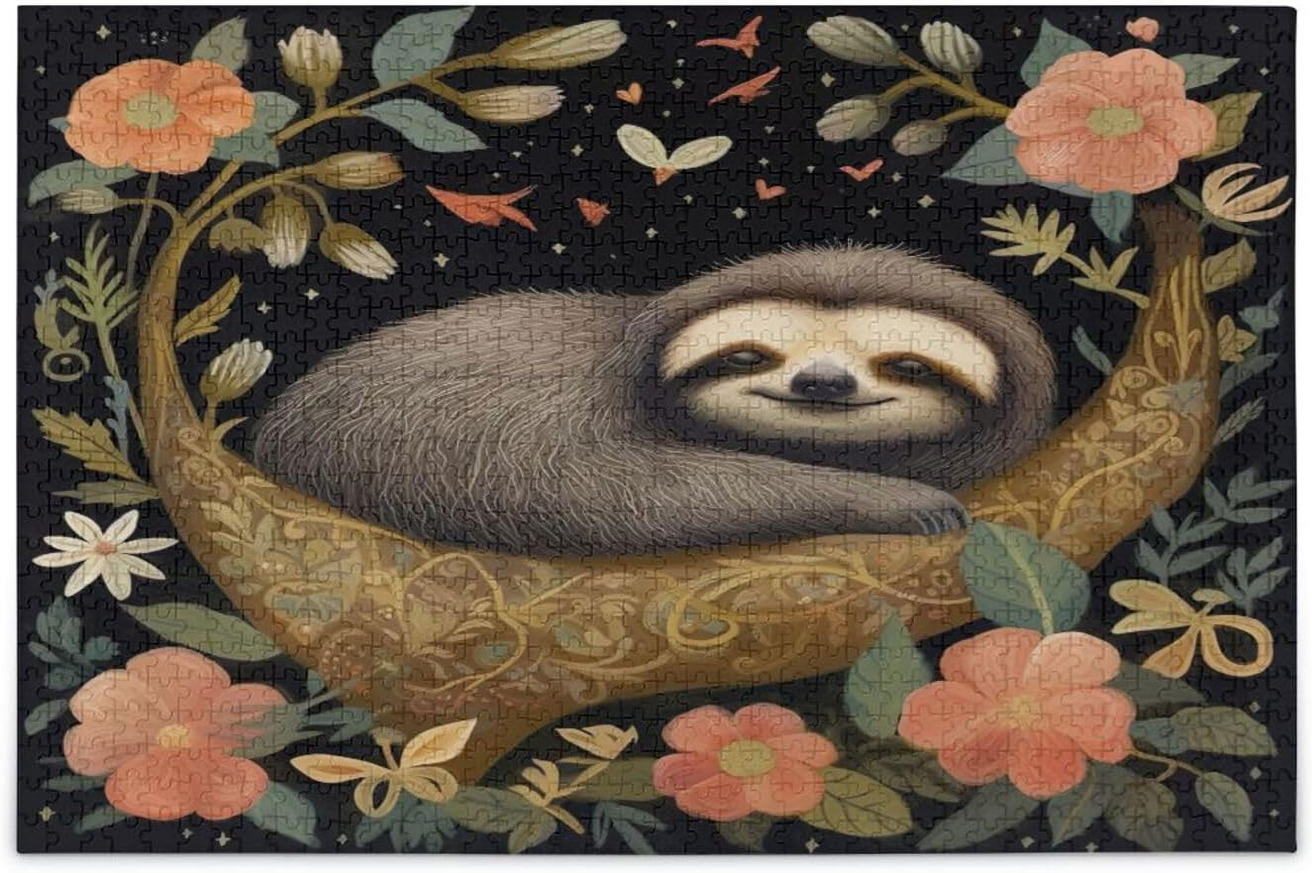 Sloth Puzzles for Adults 1000 Pieces, Die-Cut Puzzle Pieces Are Easy To ...