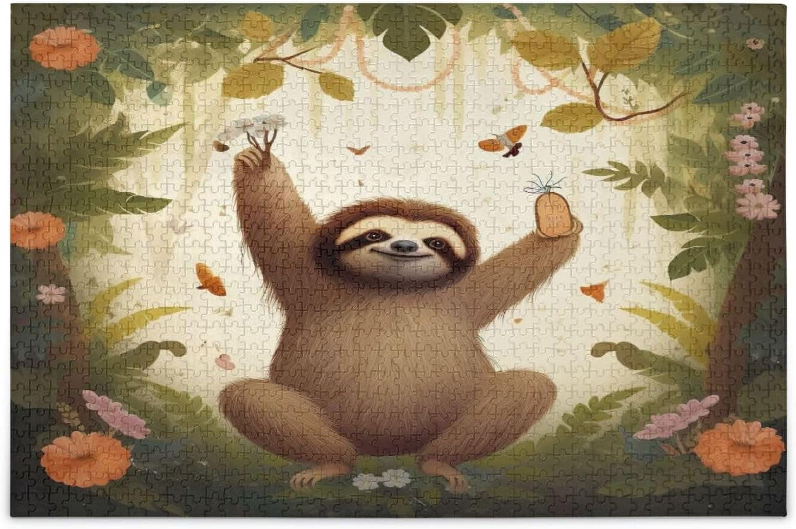 Sloth Puzzles for Adults 1000 Pieces, Die-Cut Puzzle Pieces Are Easy To ...