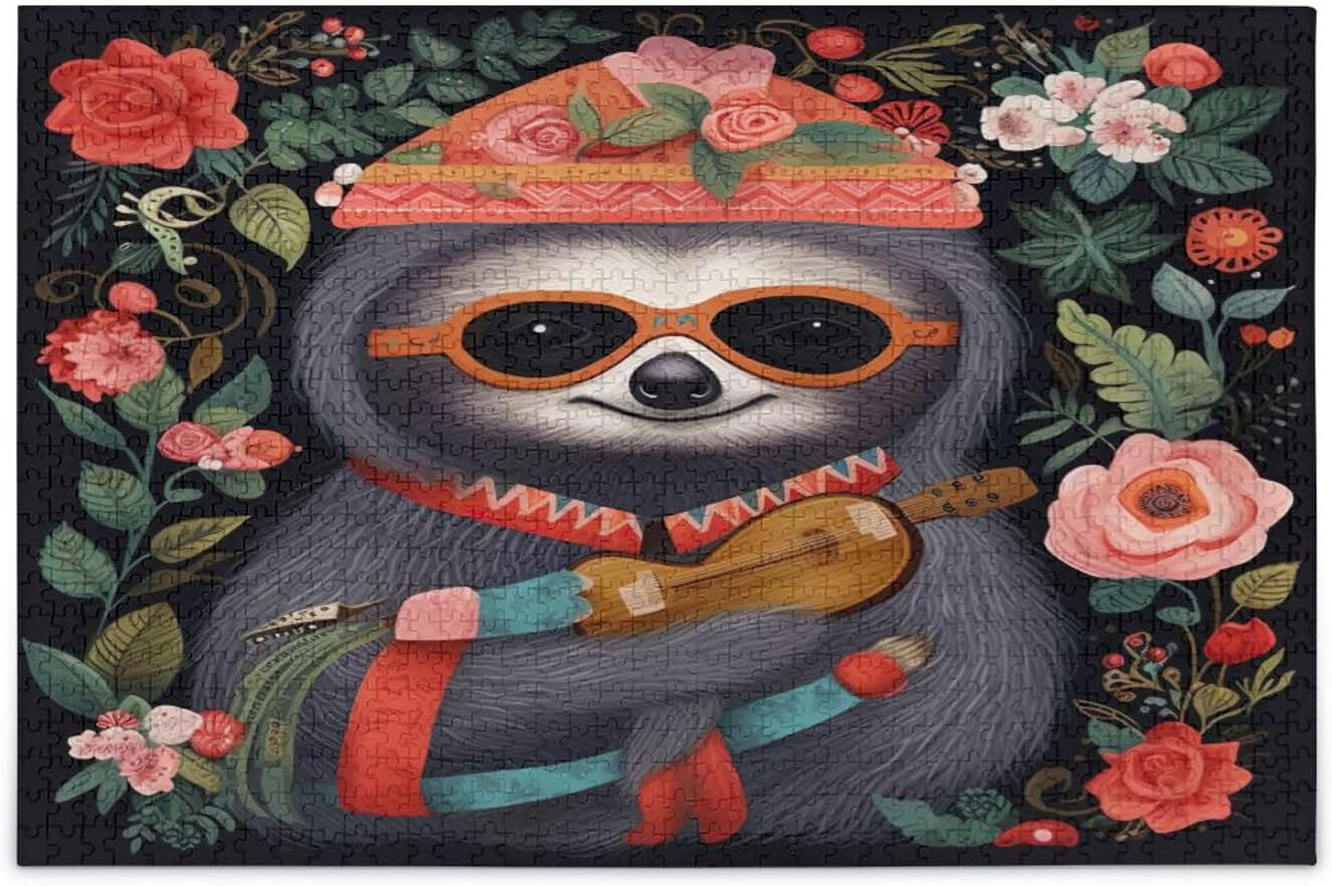 Sloth Puzzles for Adults 1000 Pieces, Die-Cut Puzzle Pieces Are Easy To ...