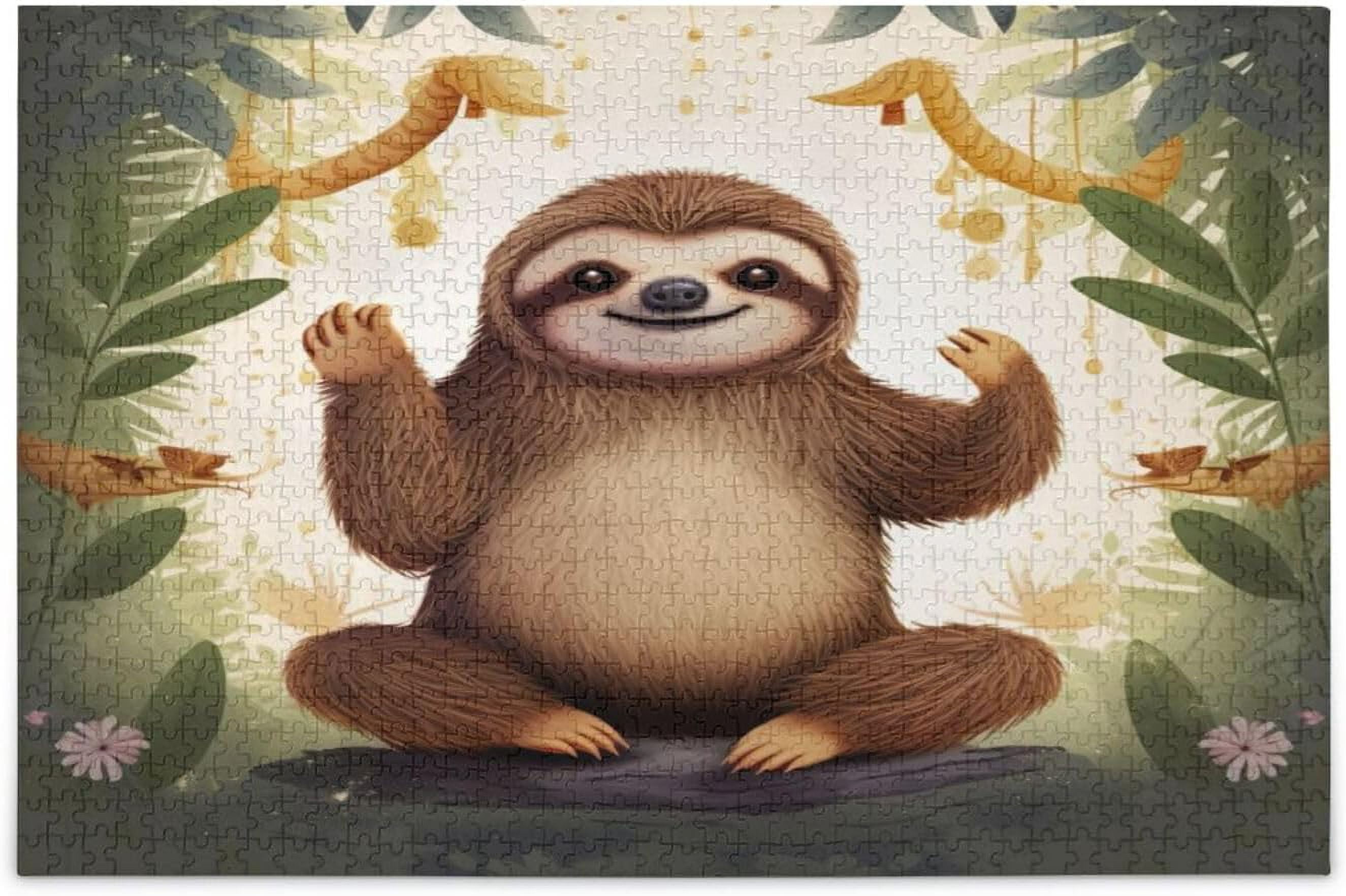 Sloth Puzzles for Adults 1000 Pieces, Die-Cut Puzzle Pieces Are Easy To ...