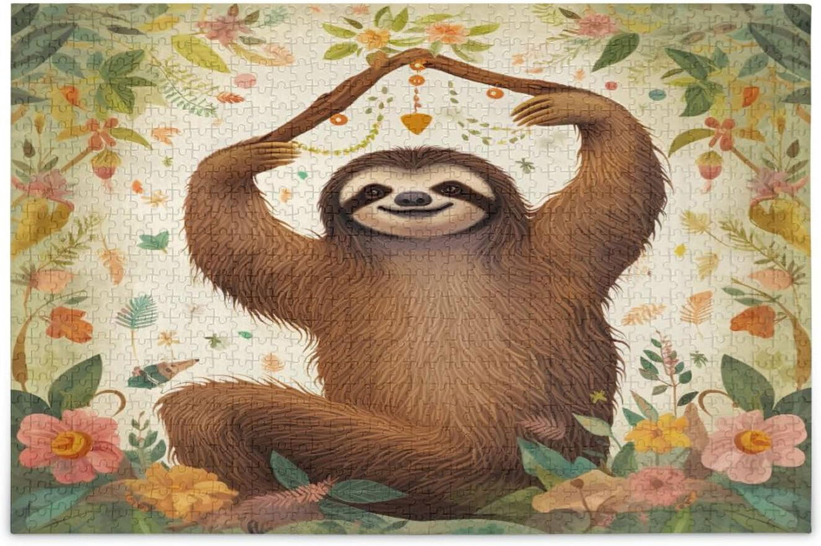 Sloth Puzzles for Adults 1000 Pieces, Die-Cut Puzzle Pieces Are Easy To ...