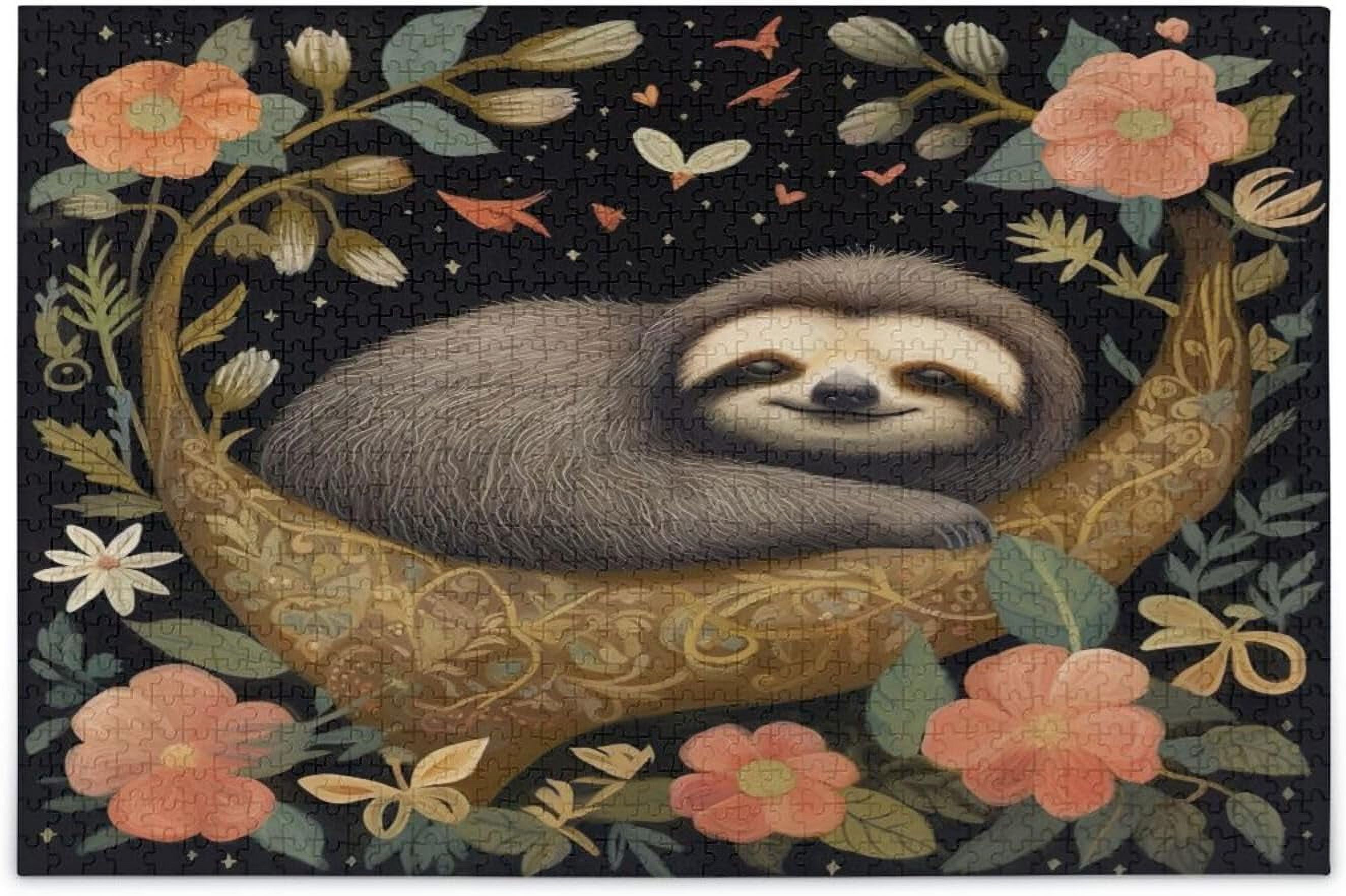 Sloth Puzzles for Adults 500 Pieces, Die-Cut Puzzle Pieces Are Easy To ...