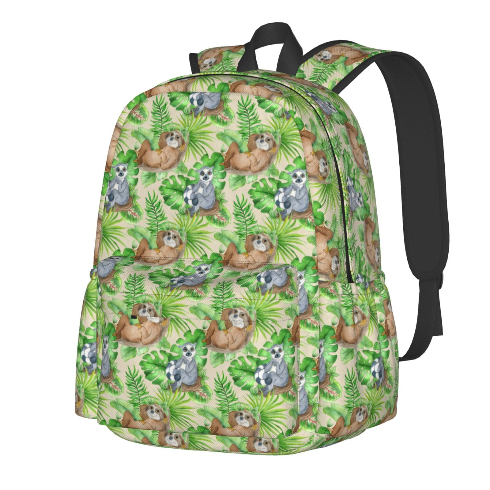 Sloth Raccoon Leaves Cute Animal Backpack for Men Women Laptop Backpack ...