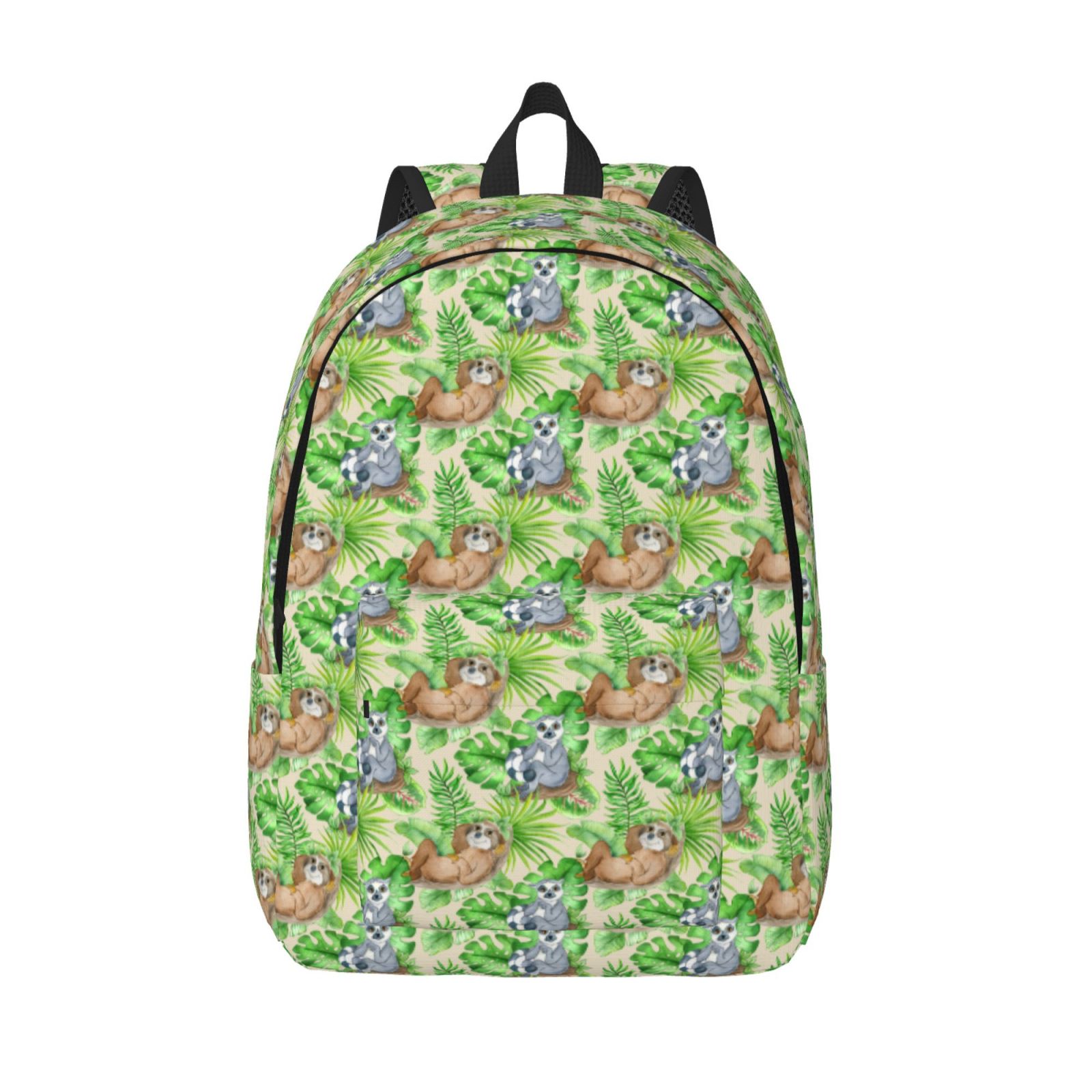 Sloth Raccoon Leaves Cute Animal Backpack for Men Women Laptop Backpack ...