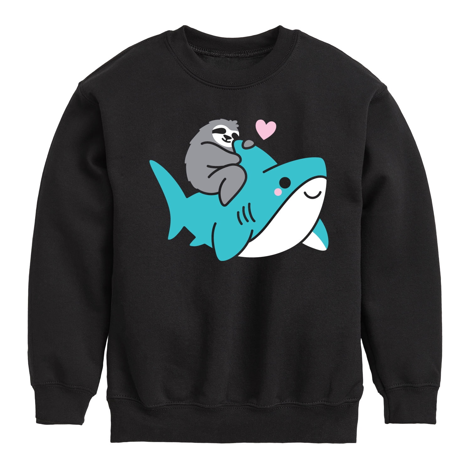 Sloth Riding Shark - Kids Crew Fleece - Walmart.com