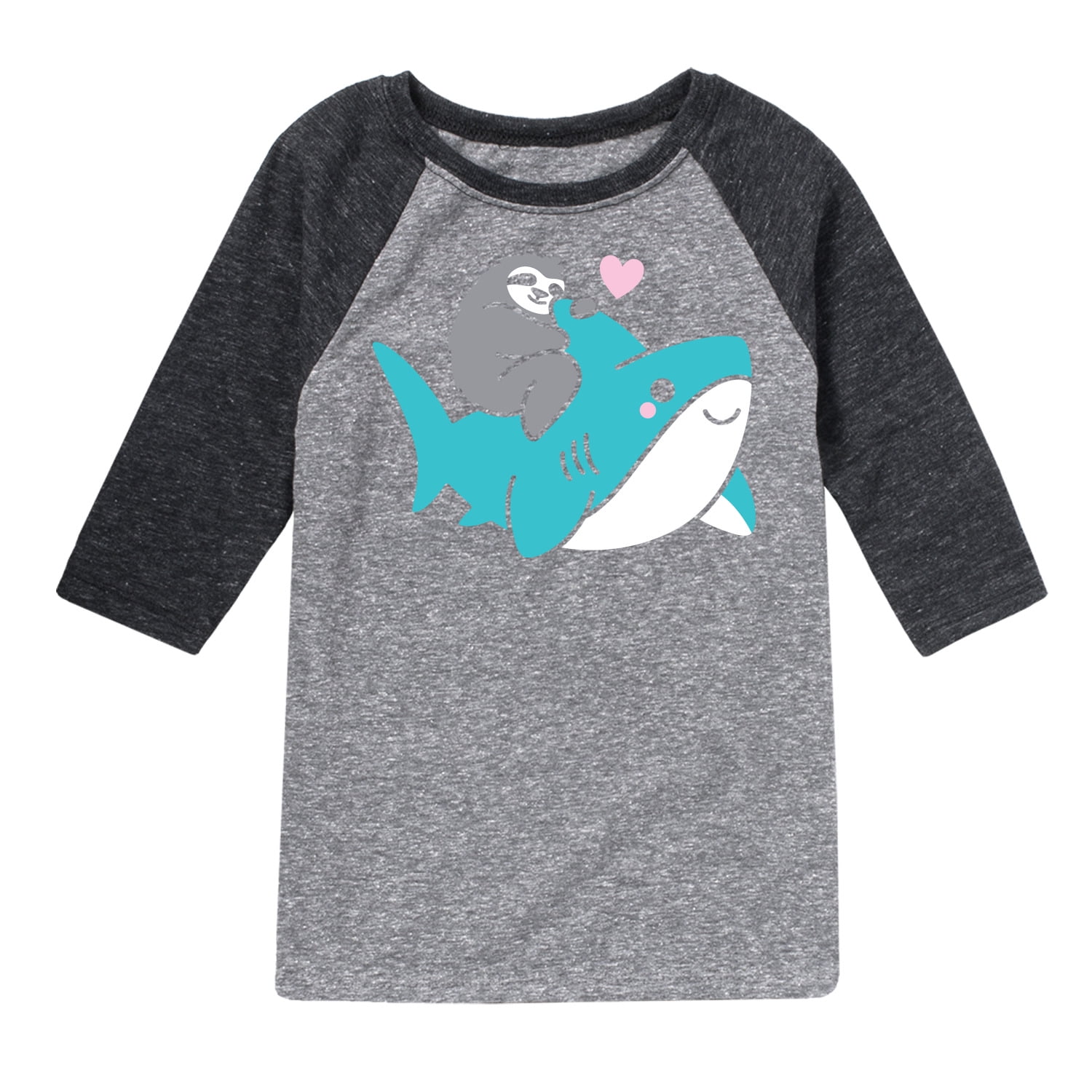 Sloth Riding Shark - Kids Raglan - Walmart.com