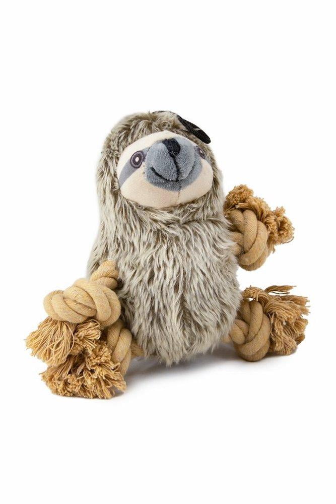 Steel Dog USA Sloth Roper Dog Toy Featuring Rope Limbs, Squeaker and ...