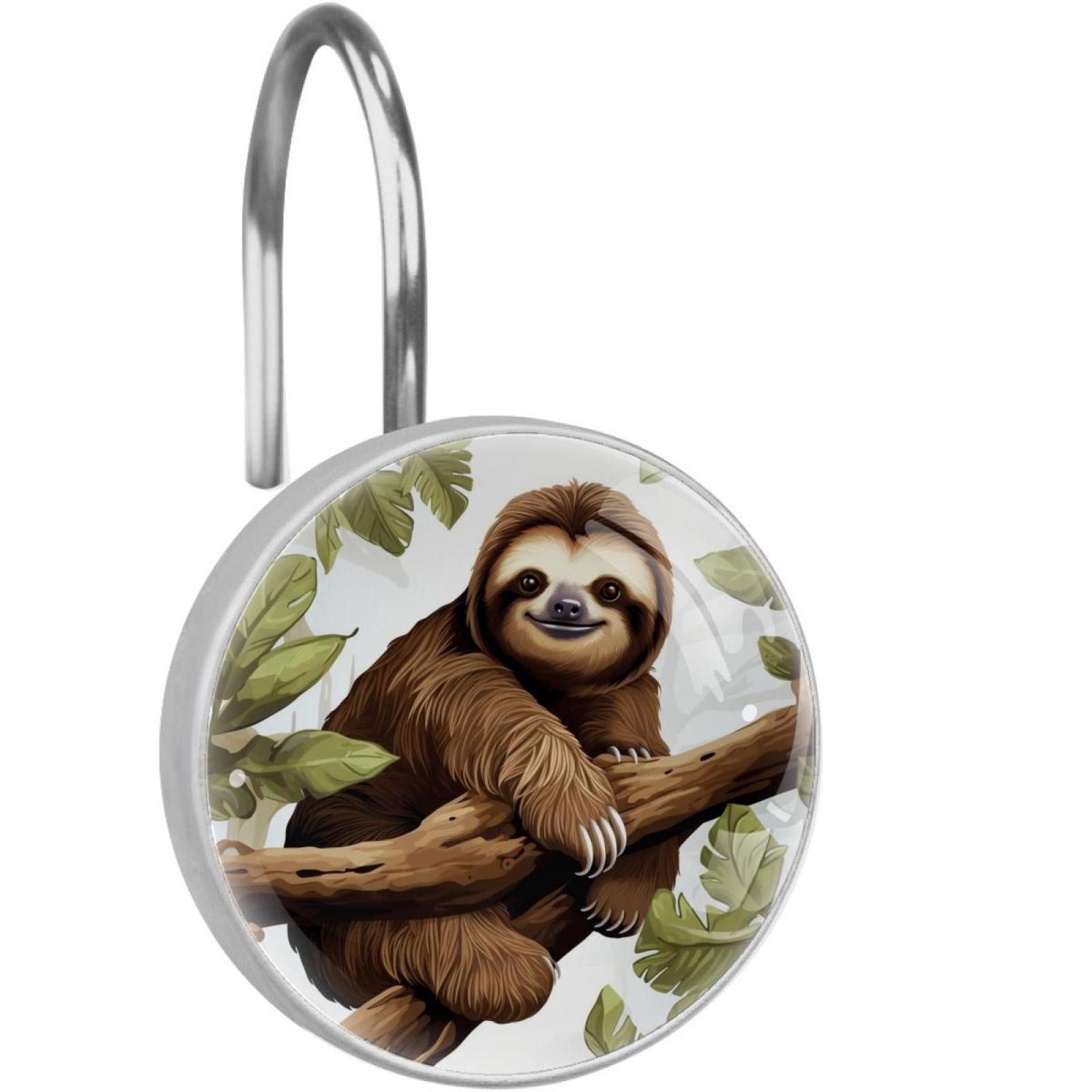 Sloth Shower Curtain Hooks （Set of 12） for Home Hotel Shower Rods ...