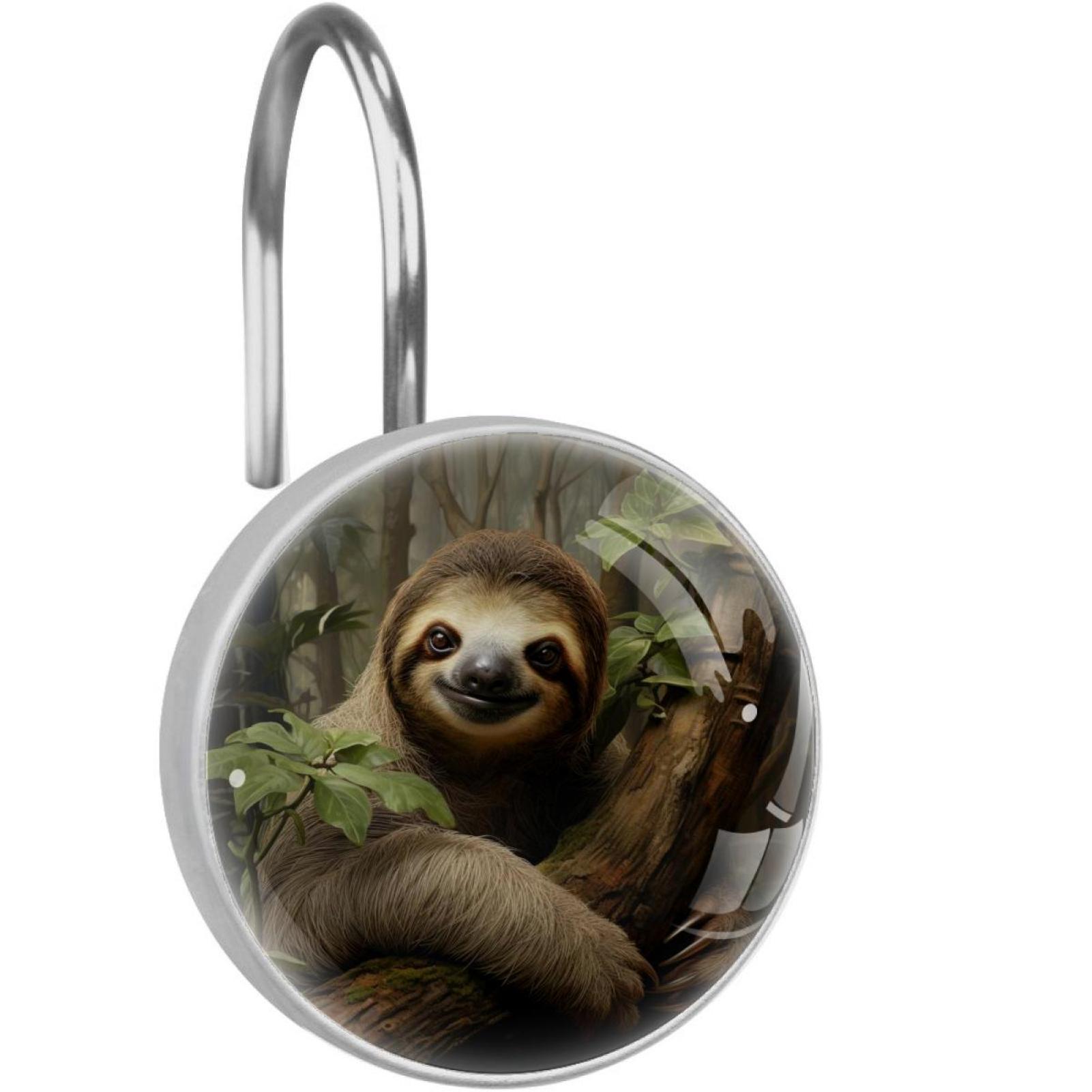 Sloth Shower Curtain Hooks （Set of 12） for Home Hotel Shower Rods ...