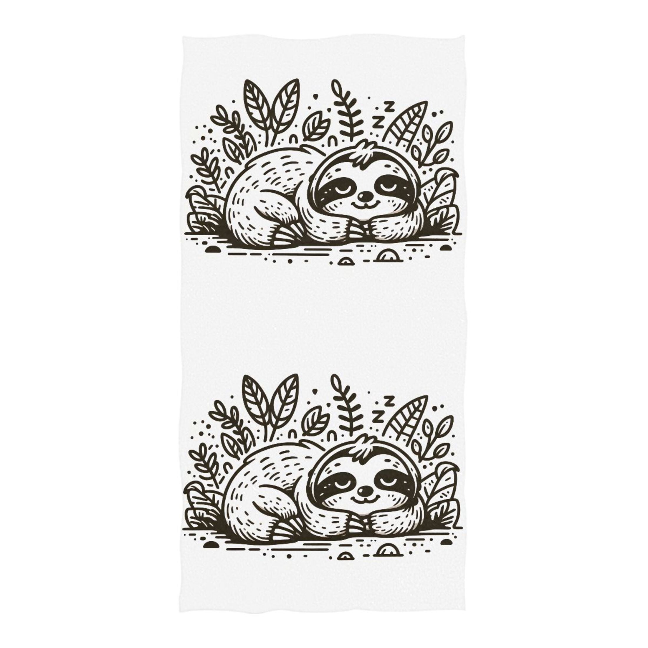 Sloth Sleeps with Leaves Beach Towel Oversized 74"x37" Pool Towels Soft ...