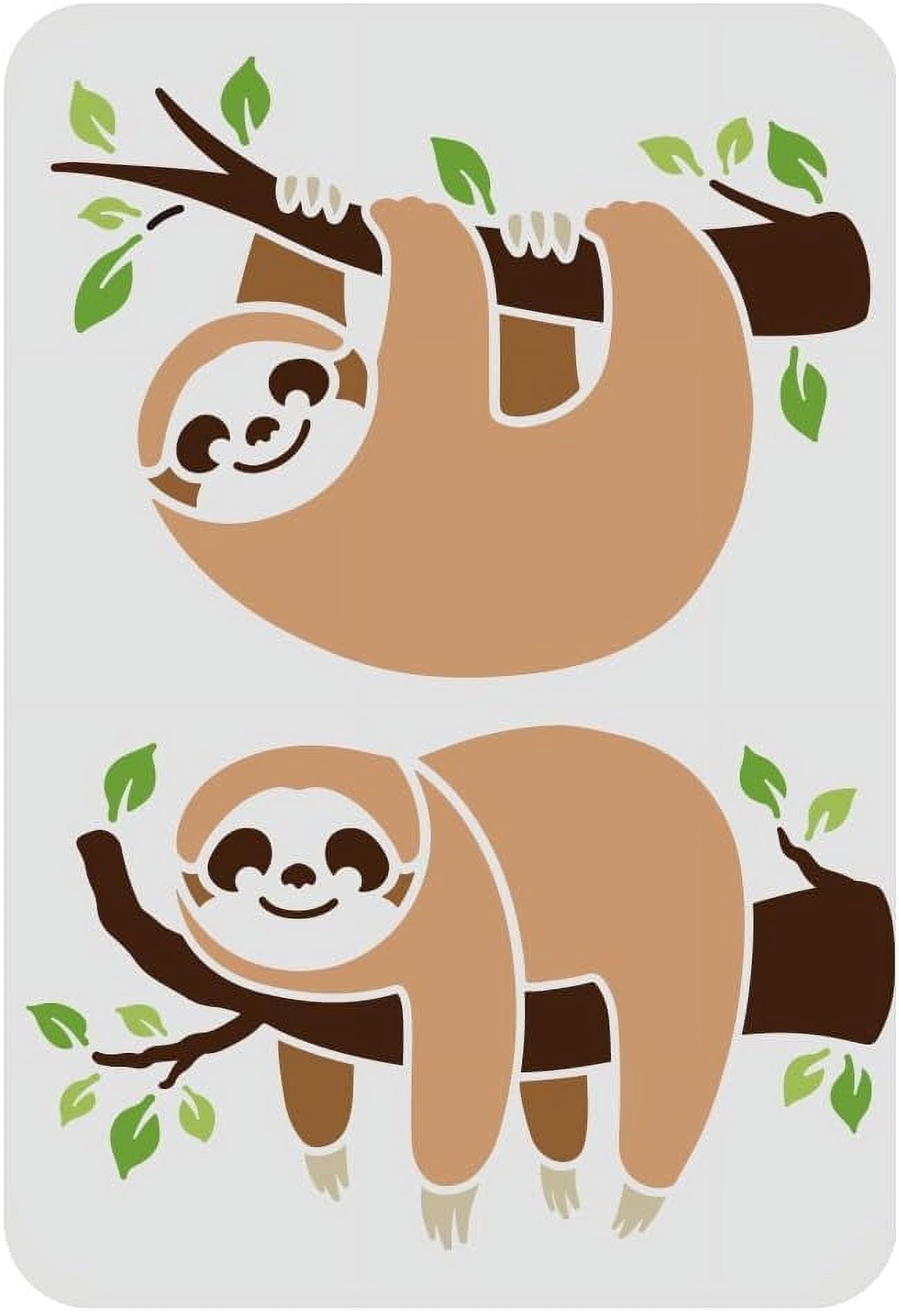 Sloth Stencil for Painting 11.7x8.3 inch Slow Down Sloth Drawing ...