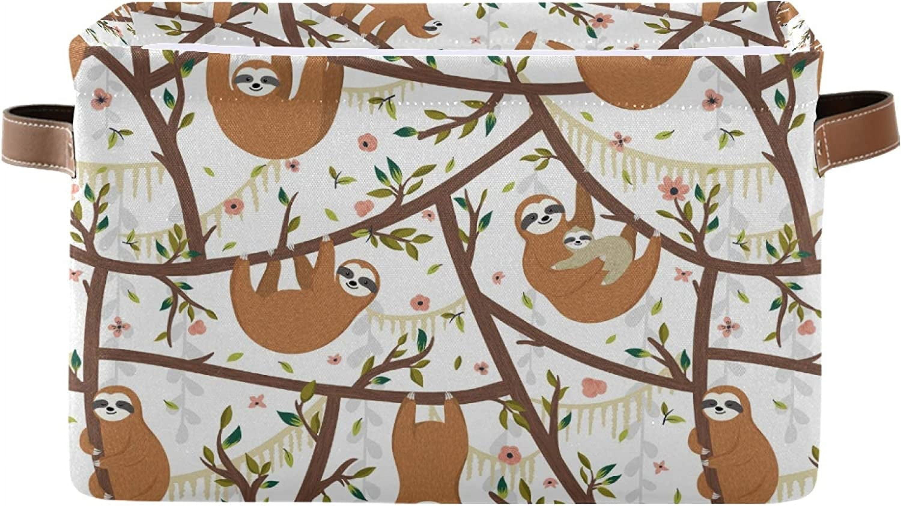 Sloth Storage Basket Square Collapsible Laundry Hamper Clothes Toys ...