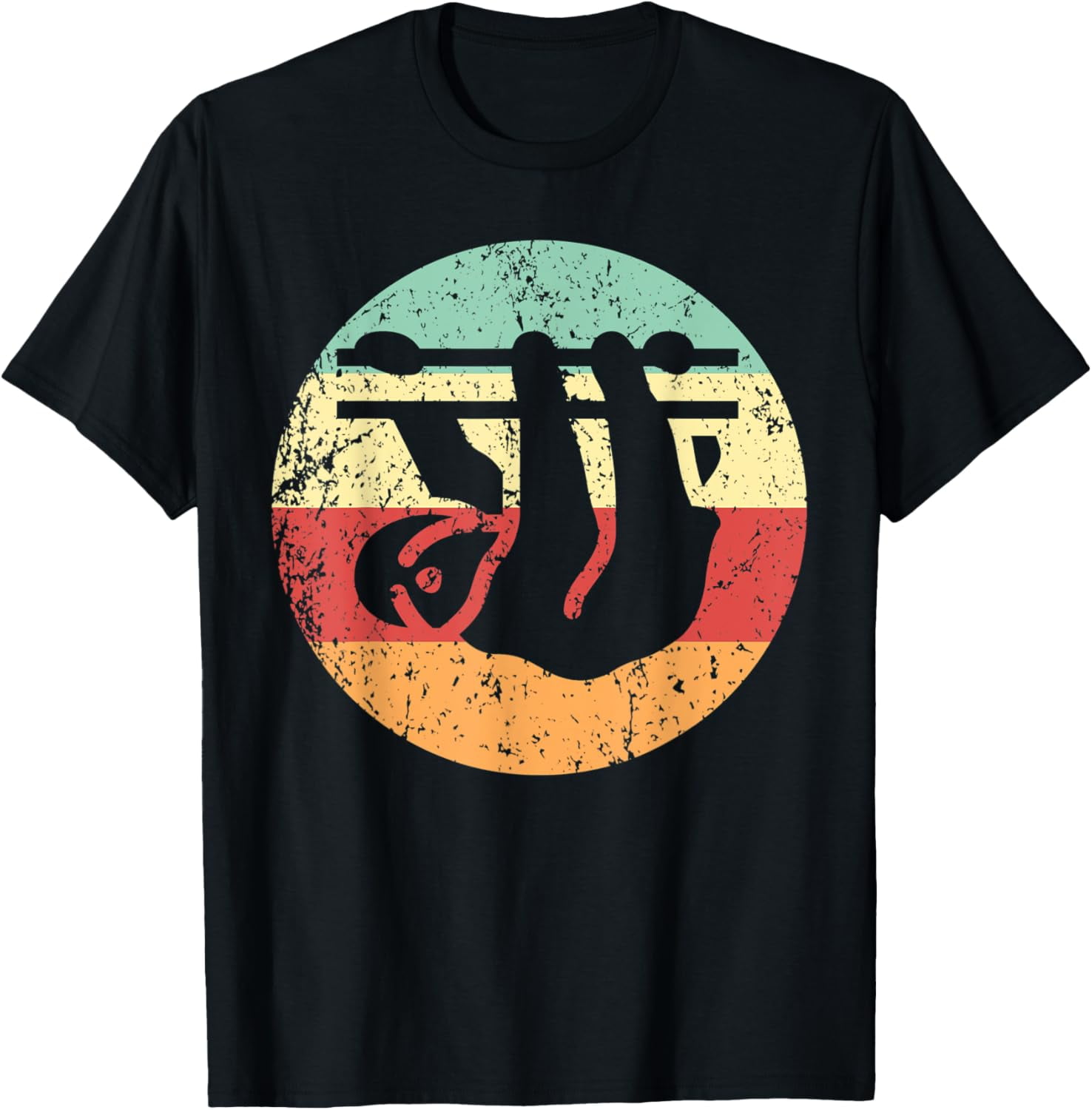 Sloth Style Animal Cool Retro 1970's Style Circle T-Shirt - Walmart.com