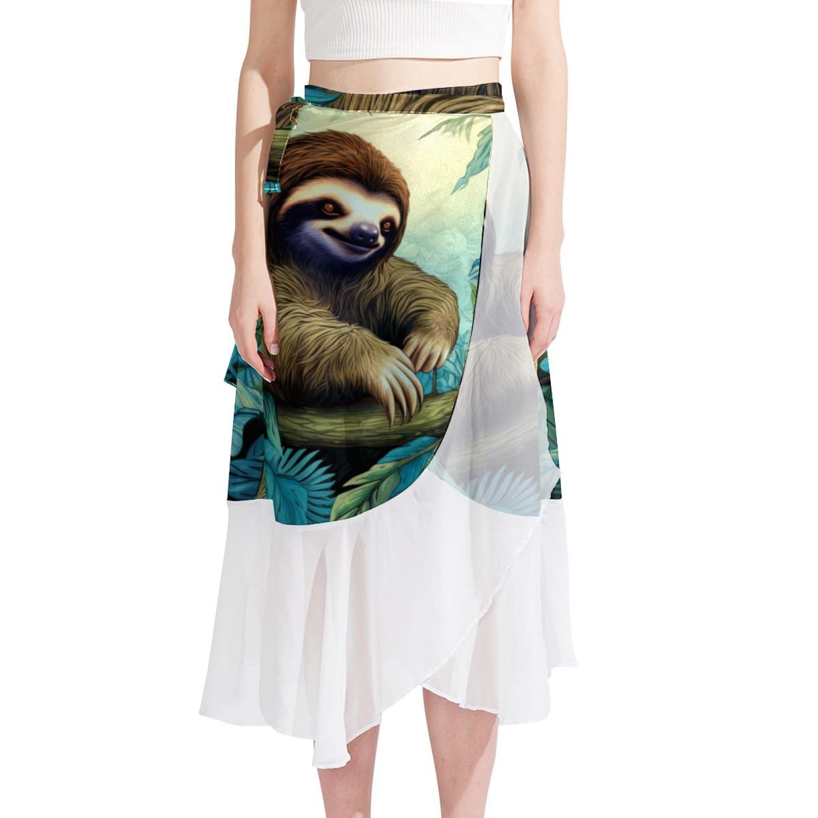 Sloth Stylish Chiffon Summer Dresses for Women - Beach Attire - Walmart.com