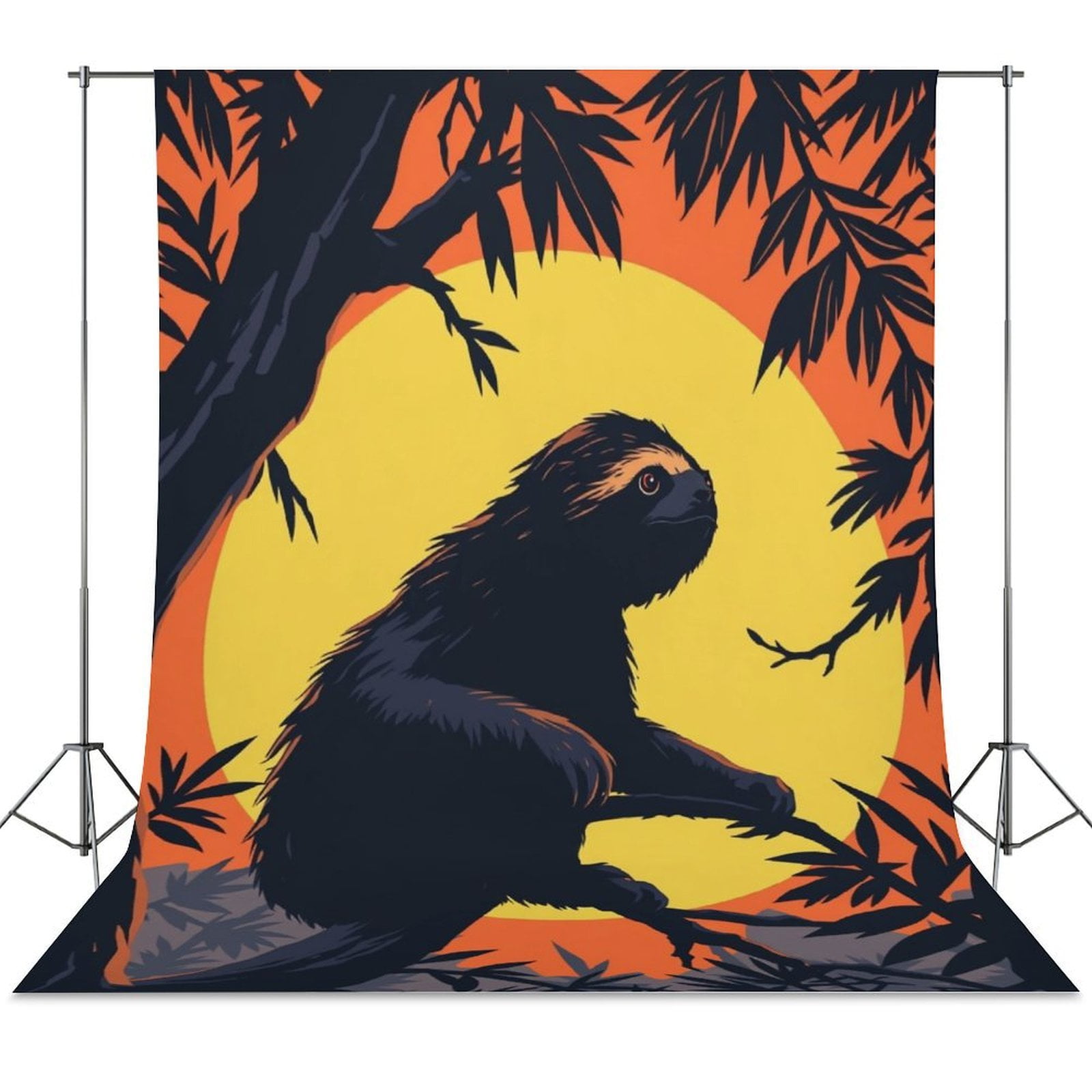 Sloth Sunset Jungle Party Backdrop Birthday Decoration Backgrounds for ...