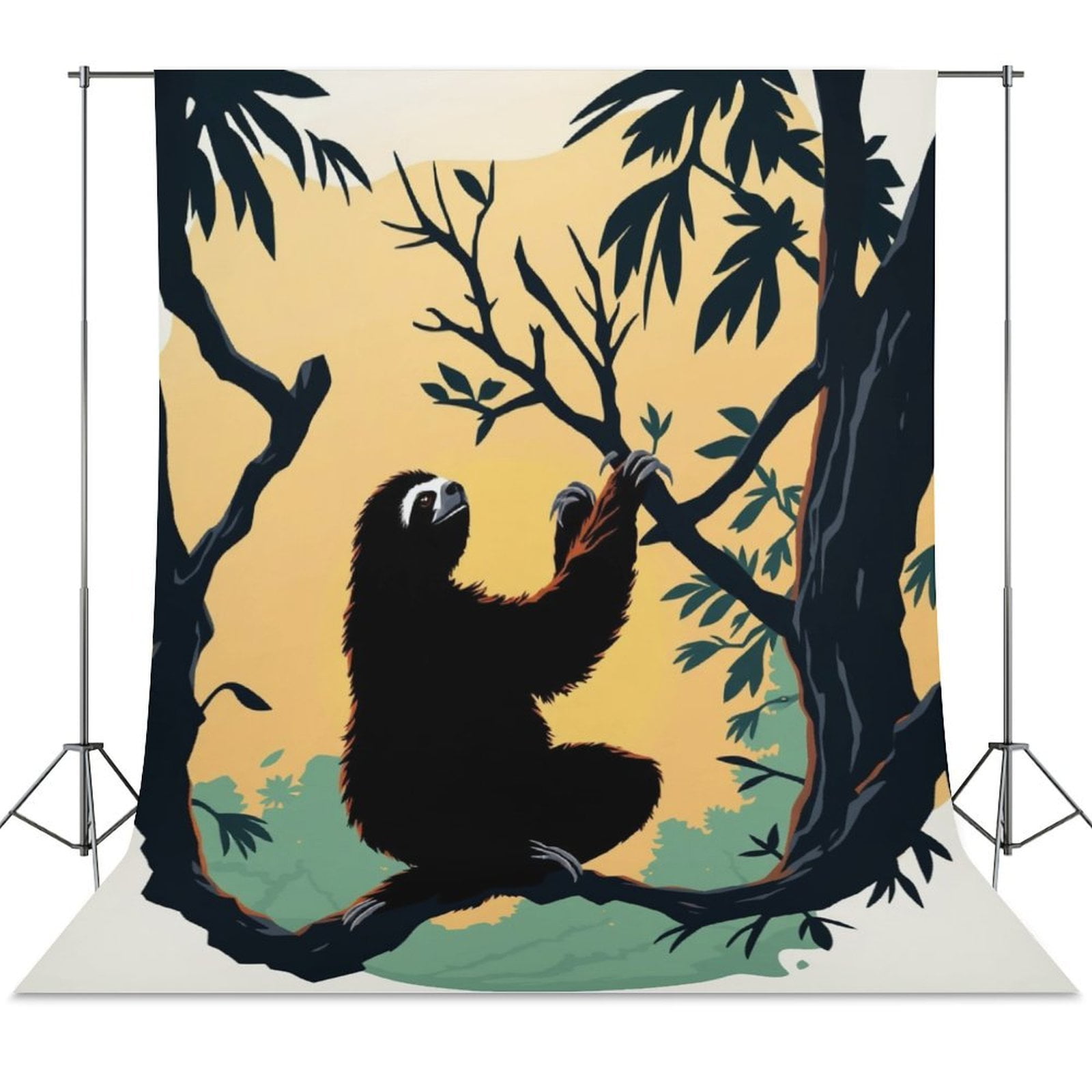 Sloth Tree Sunset Party Backdrop Birthday Decoration Backgrounds for ...