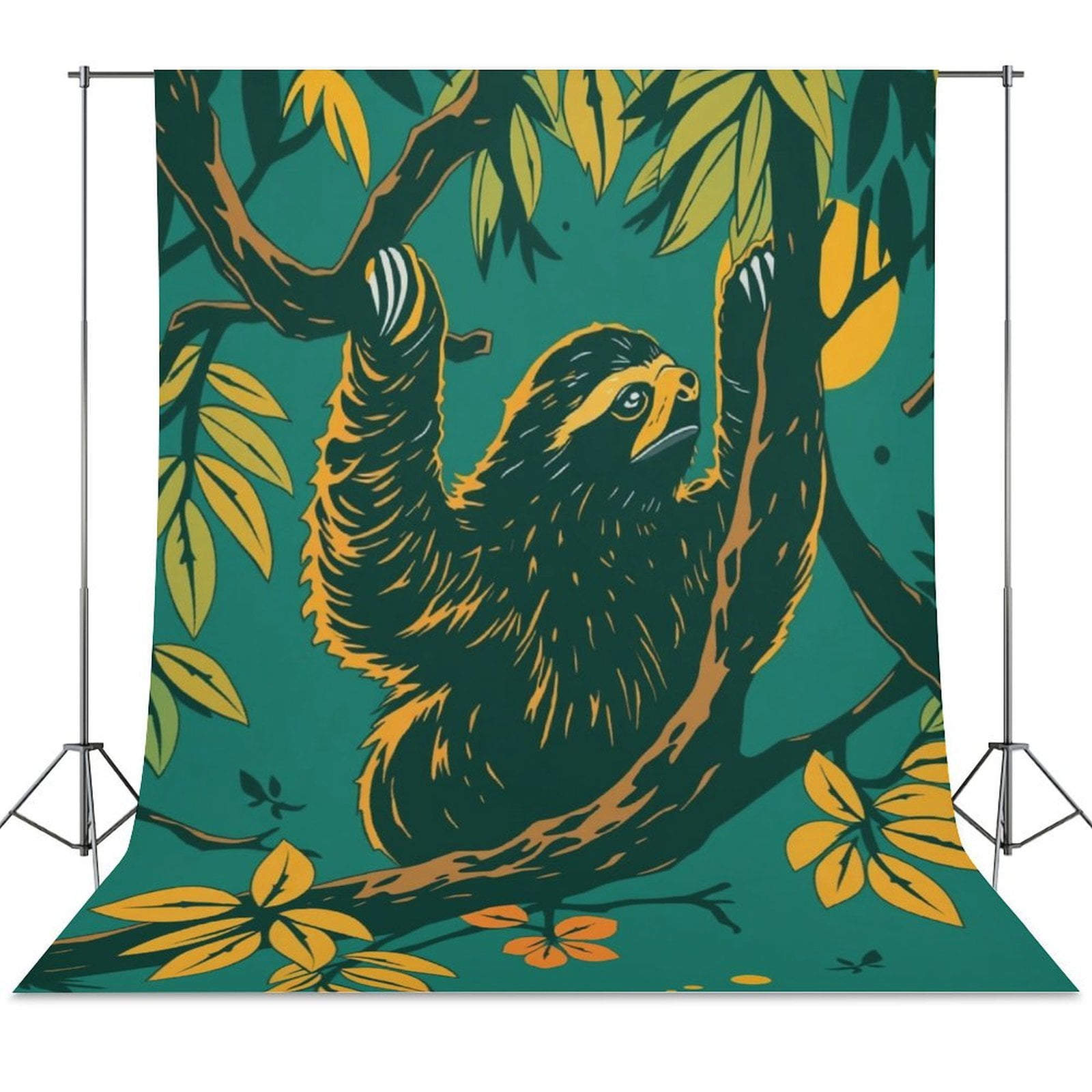 Sloth Treetop Jungle Party Backdrop Birthday Decoration Backgrounds for ...