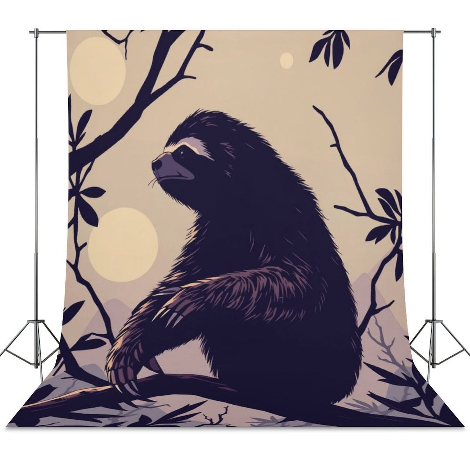 Sloth Treetop Sunset Backdrop Baby Shower Newborn Portrait Girl Boy ...