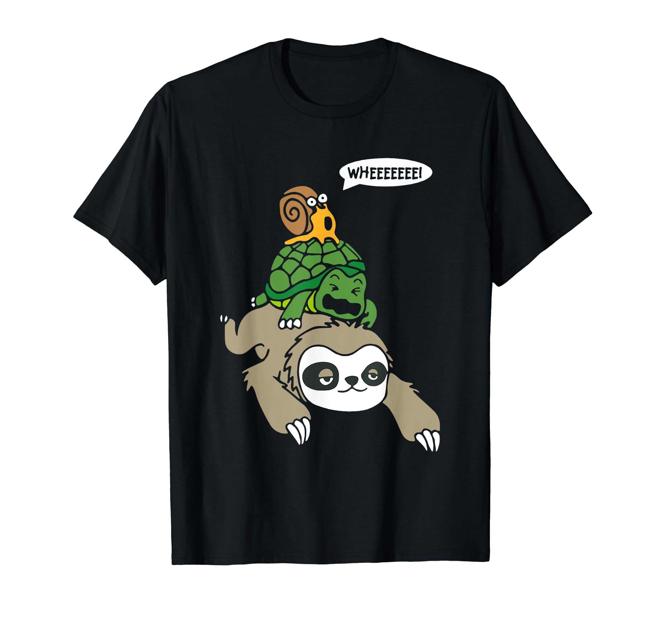 Sloth Turtle Snail Piggyback T Shirt Animal Running Wild Tee - Walmart.com