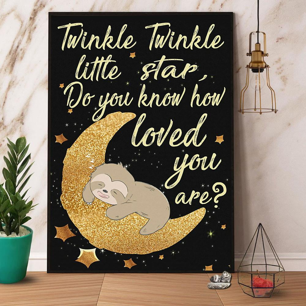 Sloth Twinkle Twinkle Little Star Paper Poster No Frame Matte Wall Art ...
