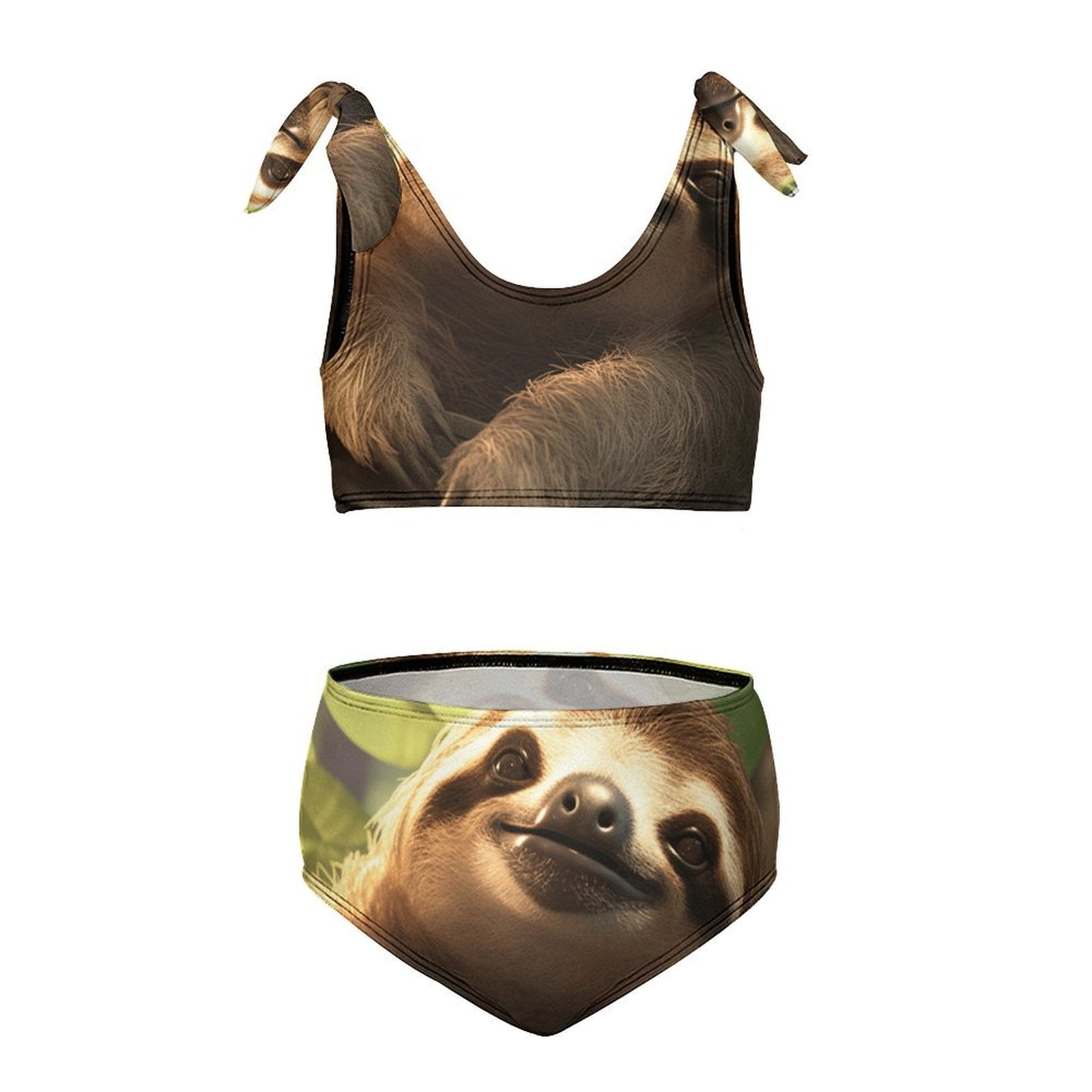 Sloth Two Piece Swimsuit Set, Bikini Swimsuit Suitable for Little Girls ...