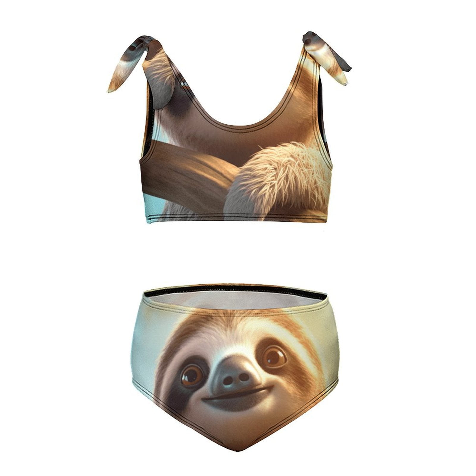Sloth Two Piece Swimsuit Set, Bikini Swimsuit Suitable for Little Girls ...