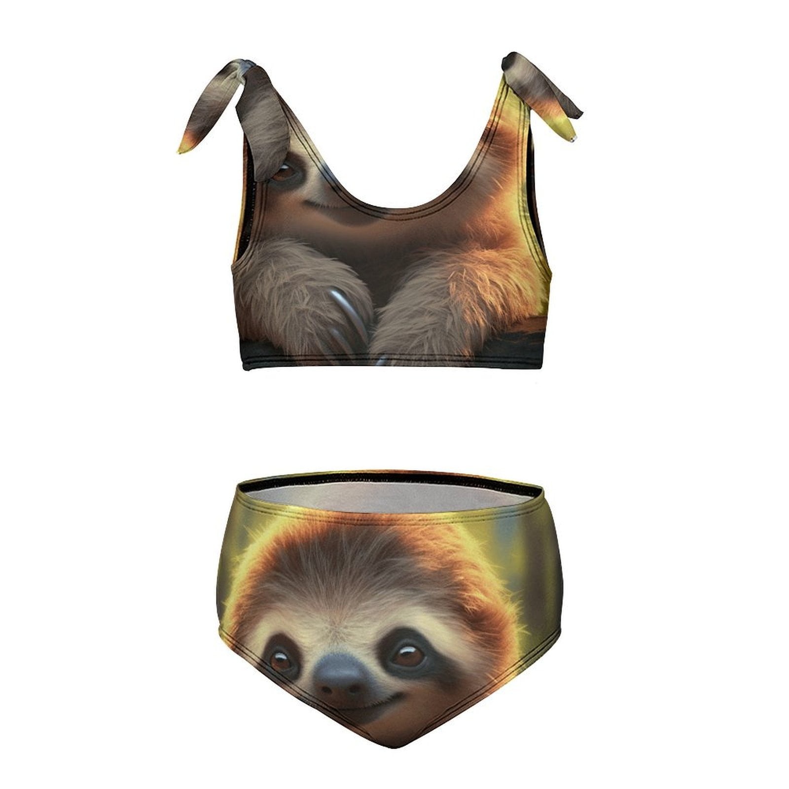 Sloth Two Piece Swimsuit Set, Bikini Swimsuit Suitable for Little Girls ...