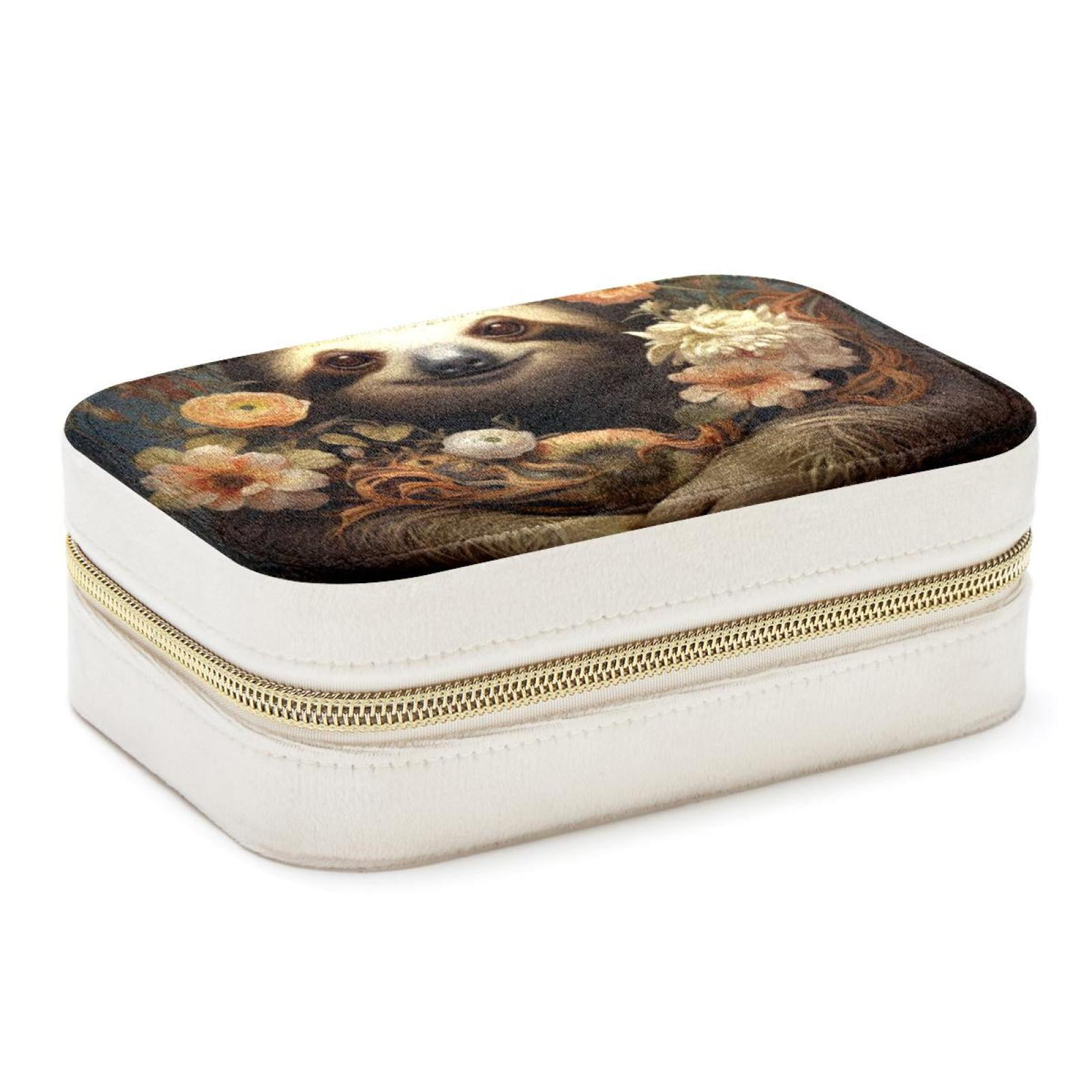 Sloth Velvet Portable Earring Holder with Removable Compartment ...