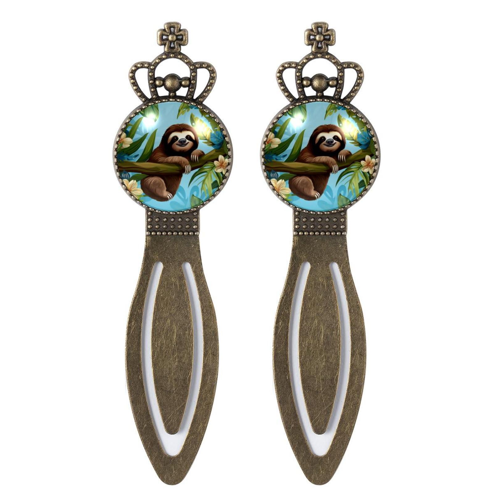 Sloth Vintage Copper Crown-Shaped Bookmarks: Stainless Steel Material ...