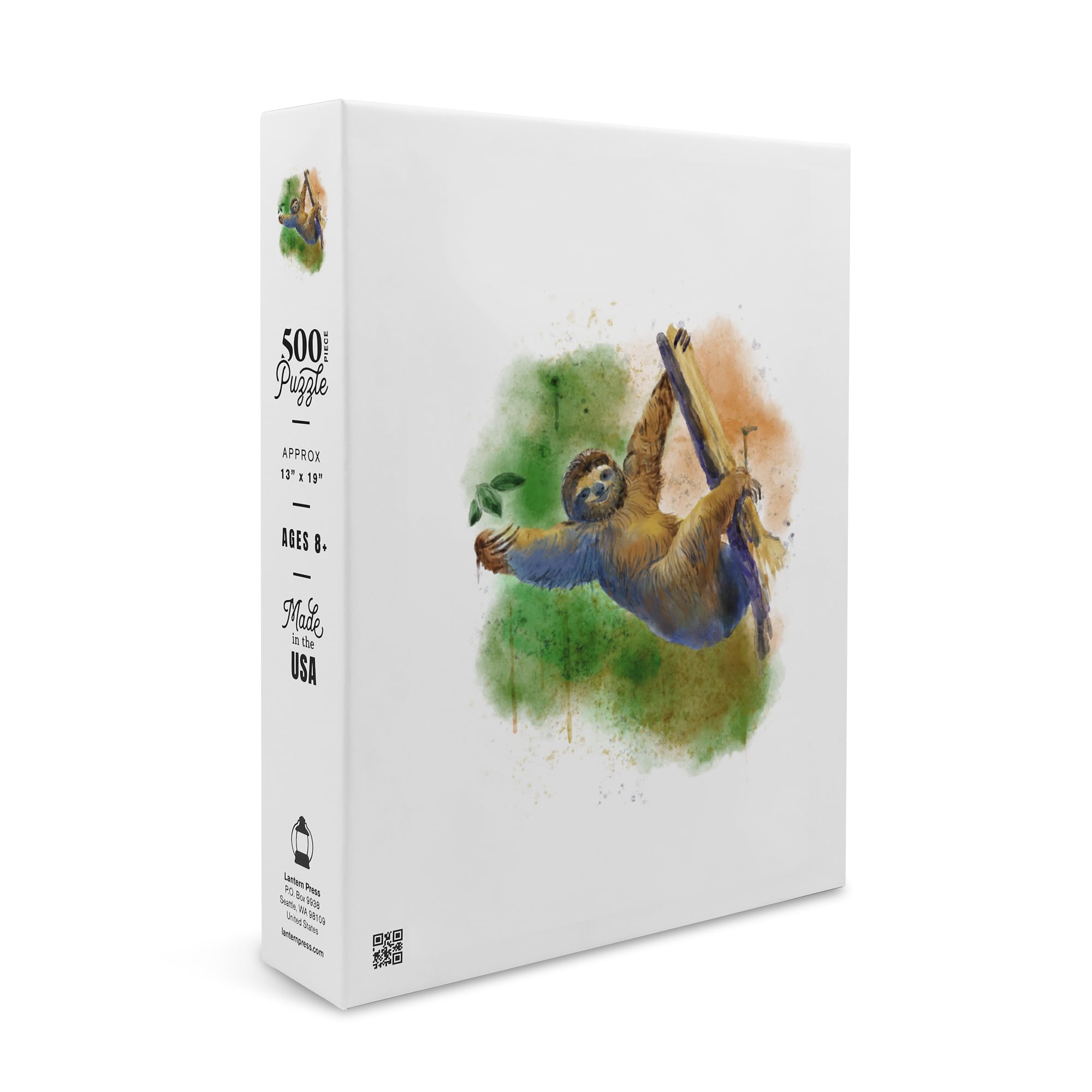 Sloth, Watercolor (19x27 inches, Premium 500 Piece Jigsaw Puzzle for ...
