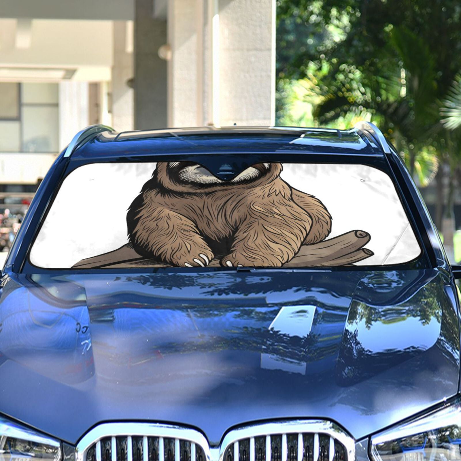 Sloth Wood Automotive Front Car Windshield Sun Shade Reflector Foldable ...