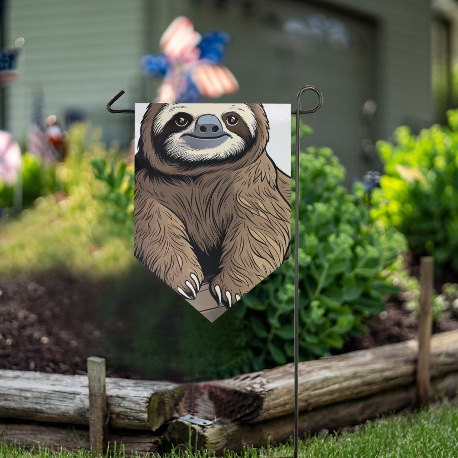 Sloth Wood Garden Flag 18" x 12.5" Double Sided Yard Lawn Outdoor Decor Small Yard Flags ...
