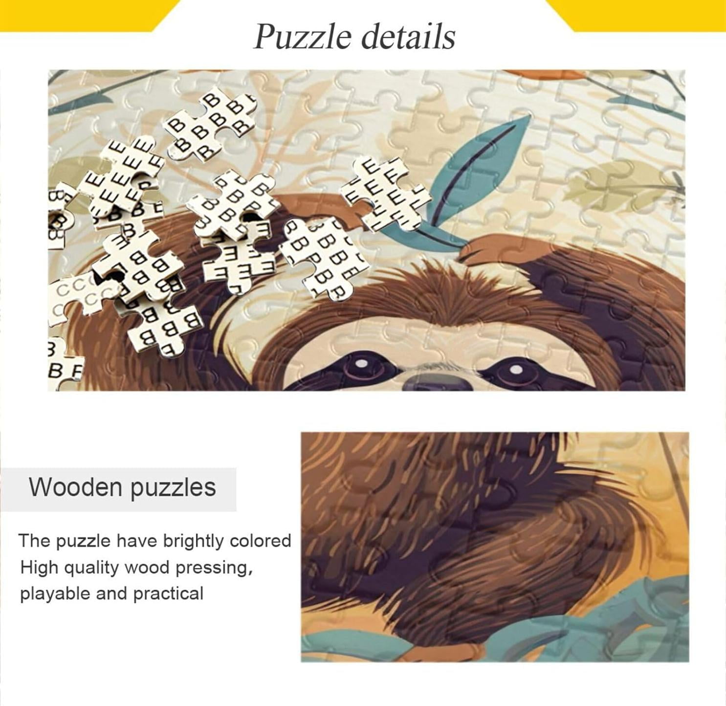 Sloth Wooden Jigsaw Puzzles, Intellectual Entertainment Educational ...