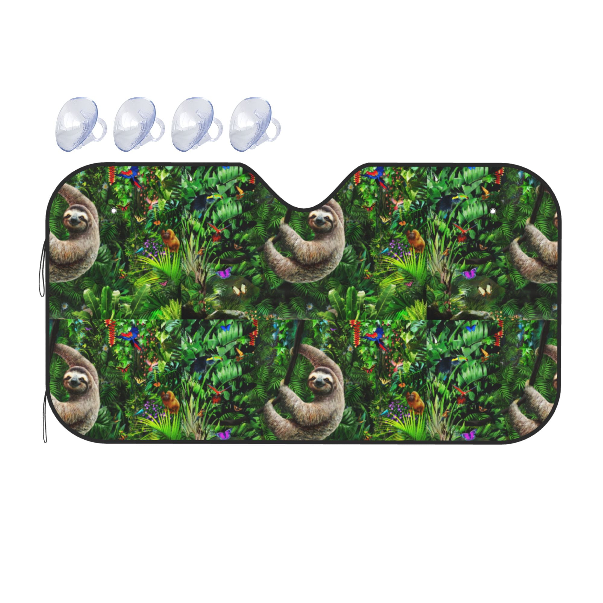 Sloth in Jungle 1-Piece Car Front Window Sunshade-Foldable for Most ...