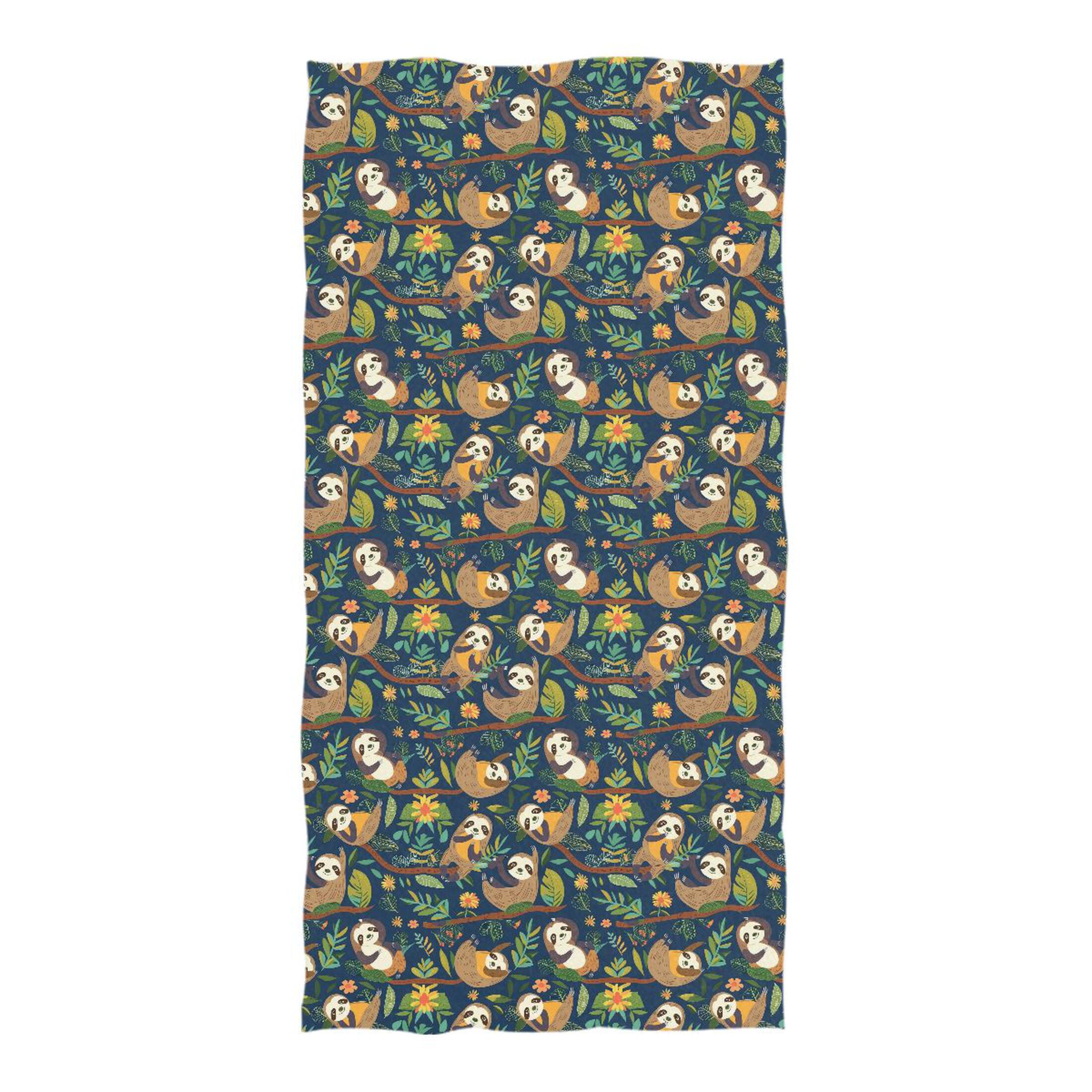 Sloth on Branch Beach Towel Oversized 74"x37" Pool Towels Soft ...
