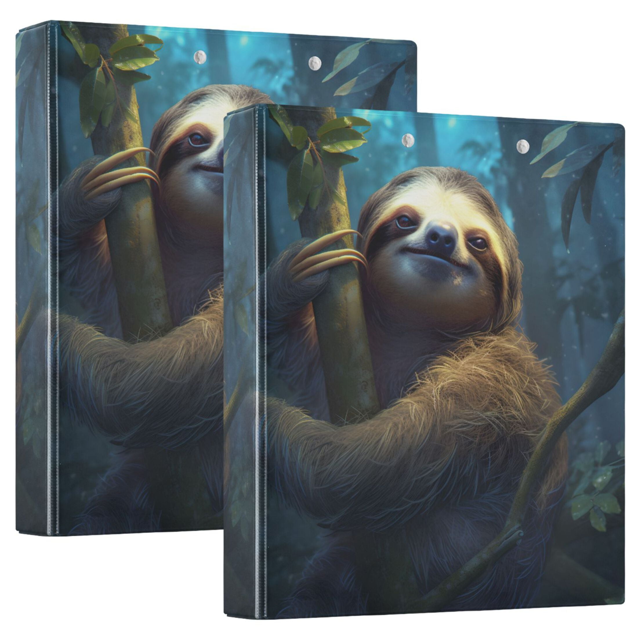 Sloth on Tree Hardcover 3 Ring Binder 1.5 inch Round Rings with ...
