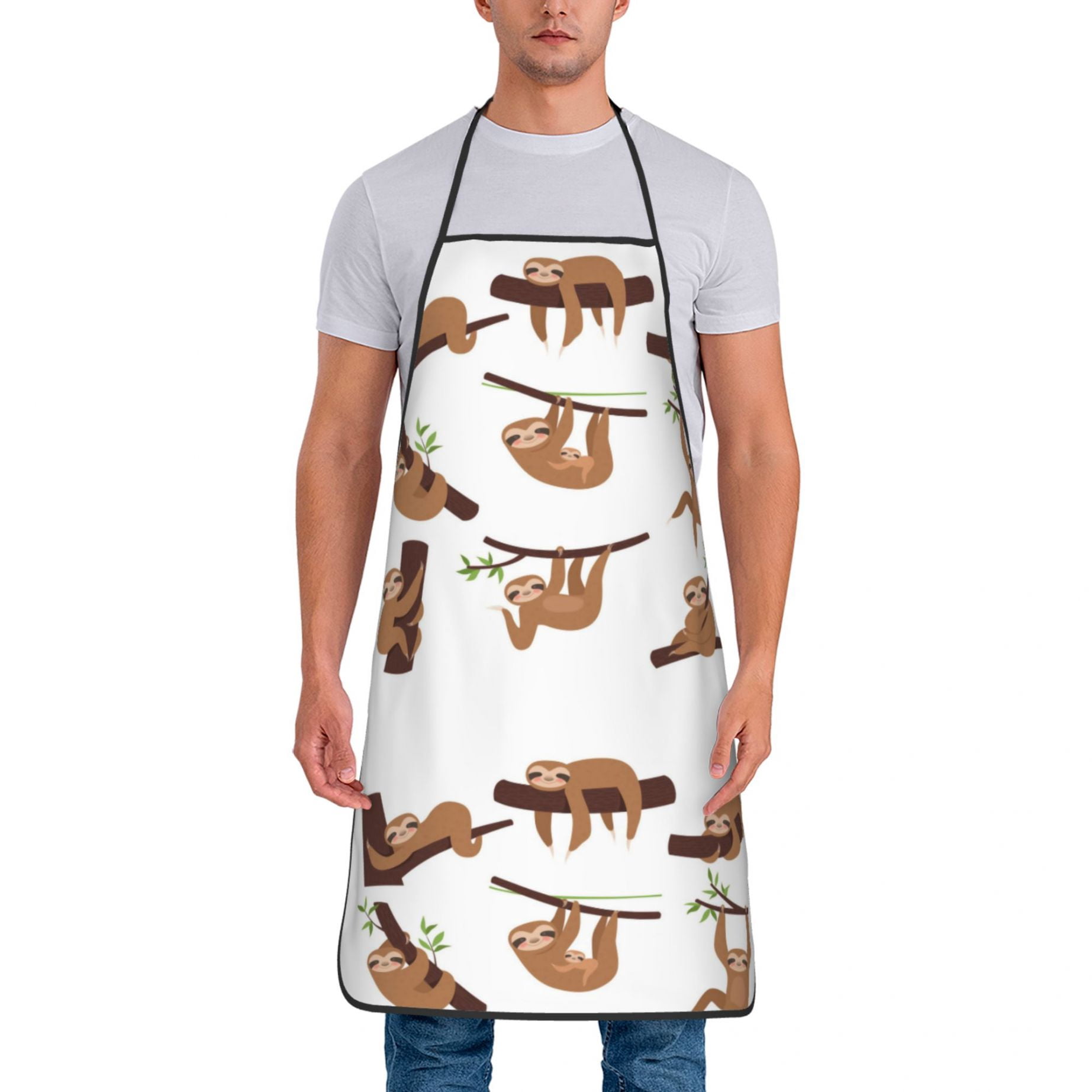 Sloth on branch Cute little child Aprons for Women Men Waterproof Apron ...