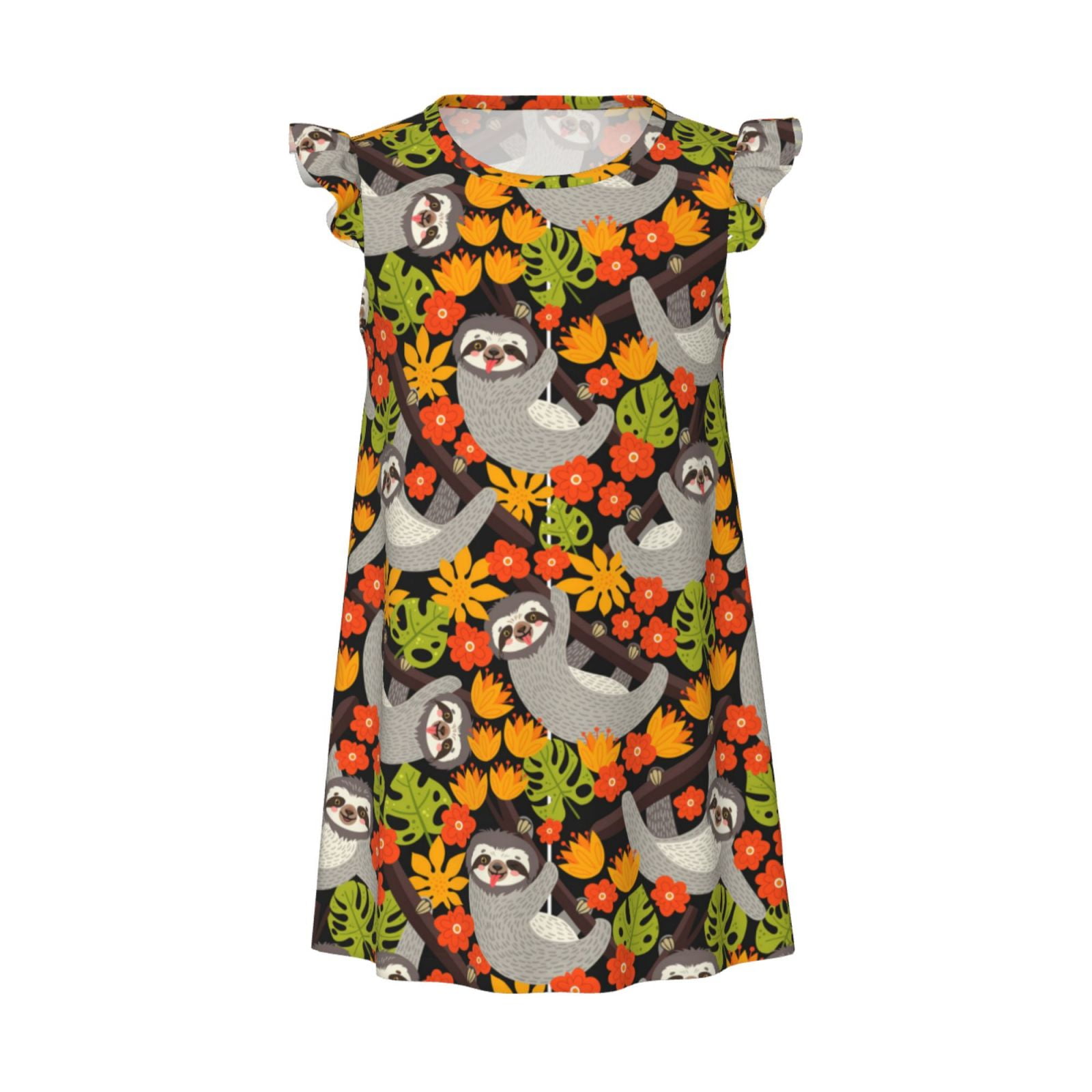 Sloth on the Branch Girls Nightgowns, Pajamas for Girls, Soft Flutter ...