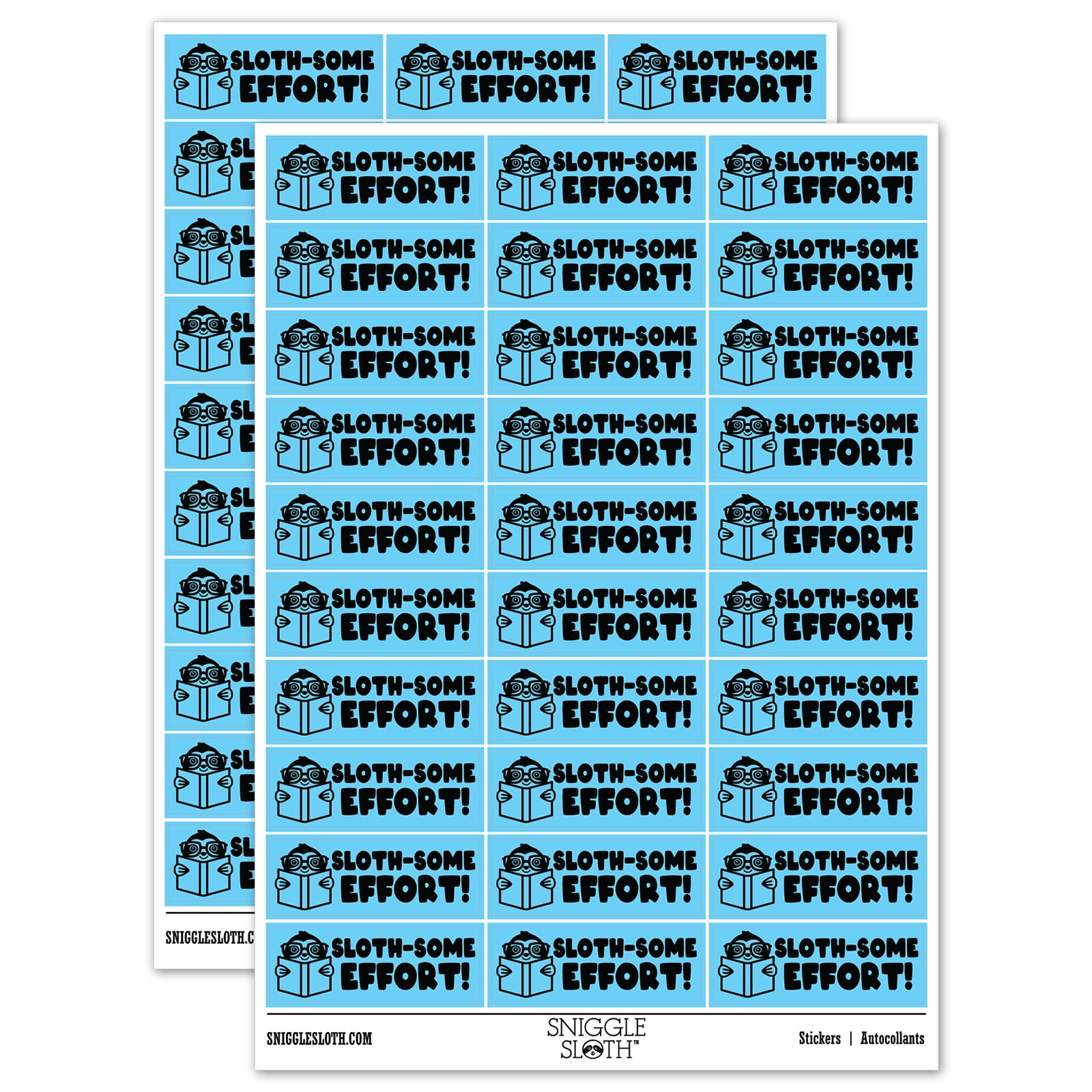 Sloth Some Awesome Effort Teacher Student School Sticker Set Light