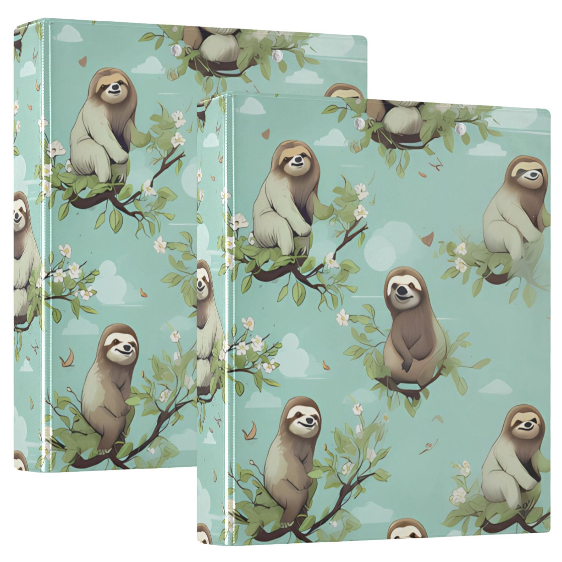 Slothes Branches Leaves 3 Ring Binders 1.5 inch Hardcover File Folders ...