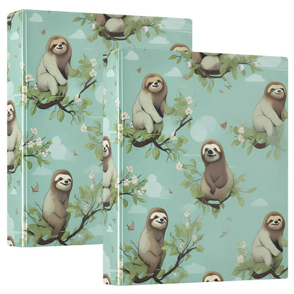 Slothes Branches Leaves 3 Ring Binders 1.5 inch Hardcover File Folders ...