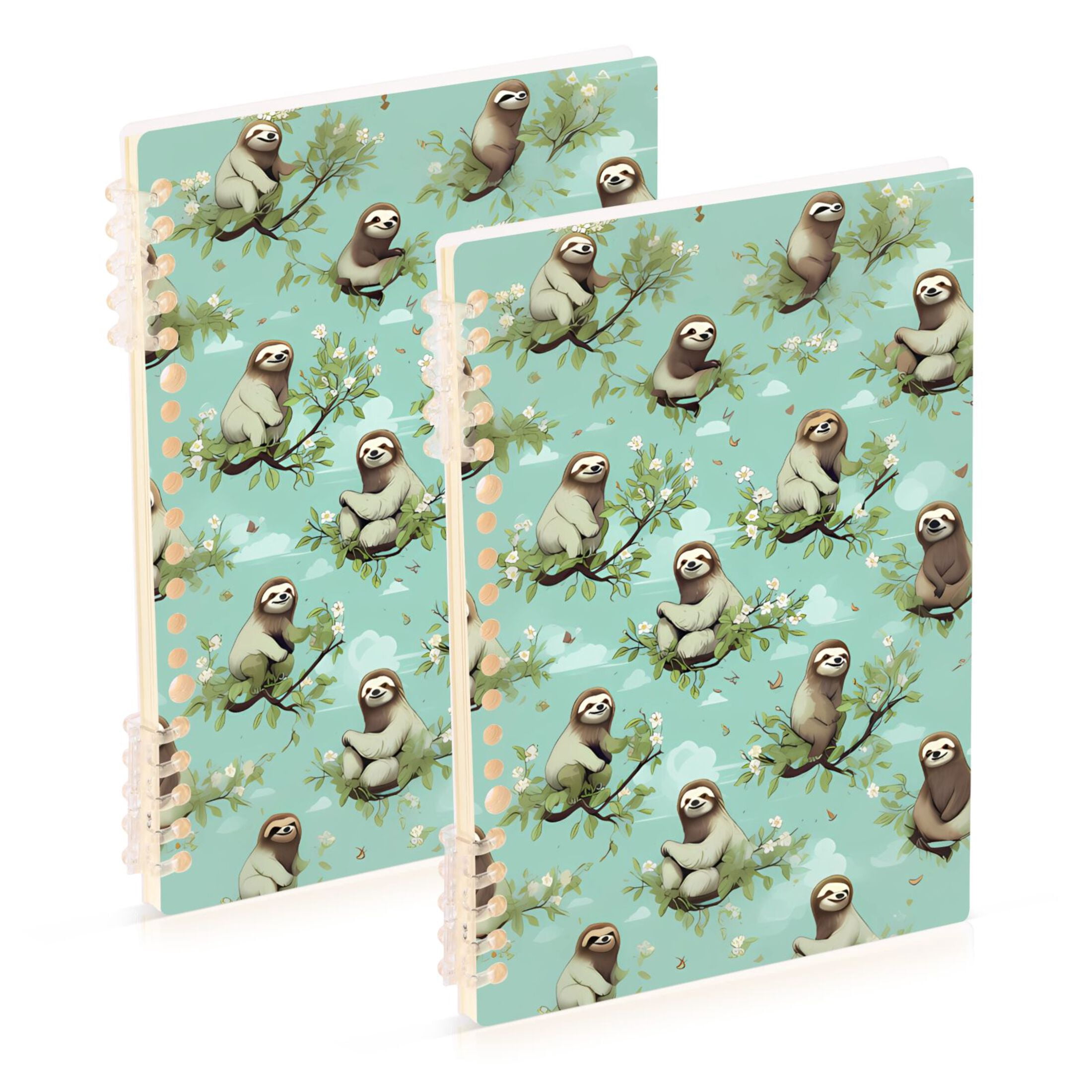 Slothes Branches Leaves Ring Binder Notebook Journey Note Diary College ...