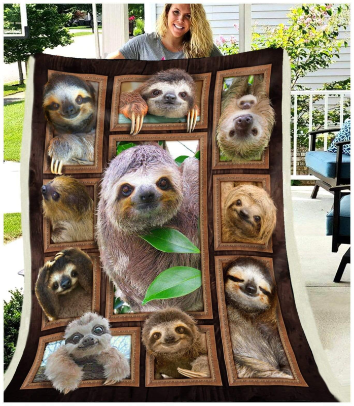 Sloths Blanket, Sloths 3D Fleece, Sherpa Blanket, Cute Sloths Gift ...