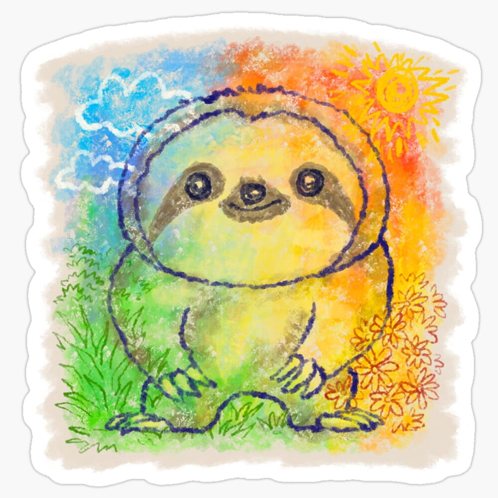 Sloths In Nature Sticker Phone Decal Water Bottle Stickers Car Decals ...