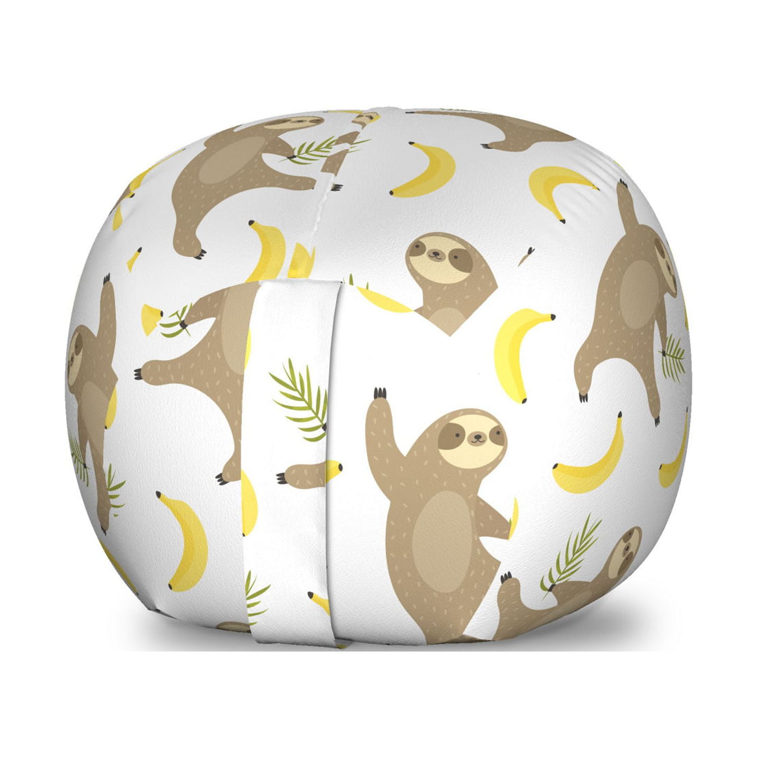 Sloths Storage Toy Bag Chair, Tropical Print of Dancing Sloths and ...
