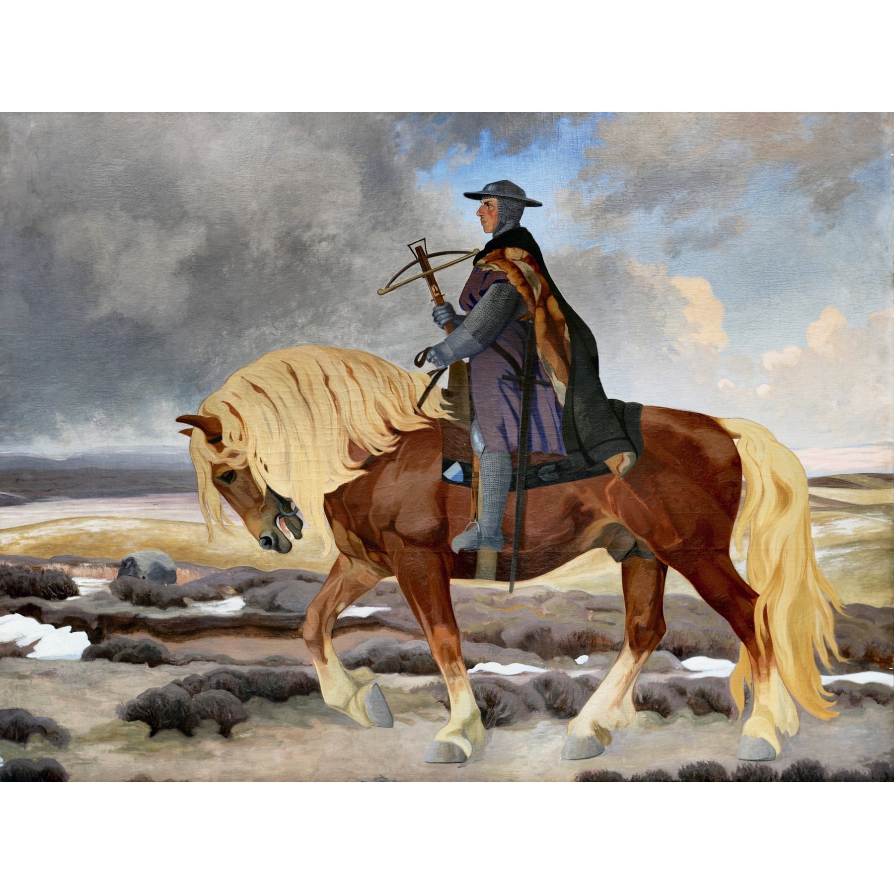 Slott Moller Niels Ebbesen Horse Danish Painting Extra Large XL Wall ...