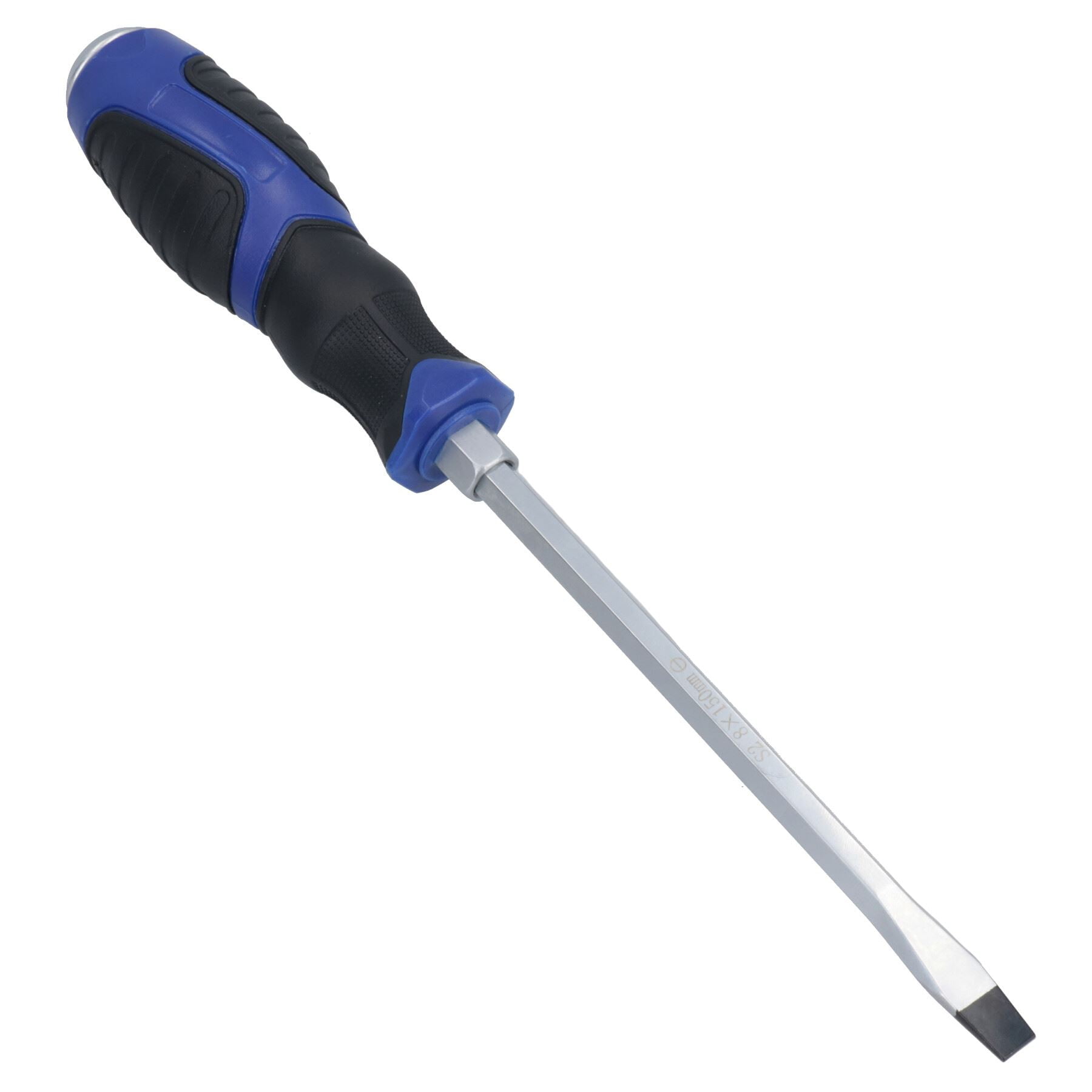 Slotted Flat Headed Screwdriver SL8 8mm x 150mm Magnetic Tip + Rubber ...