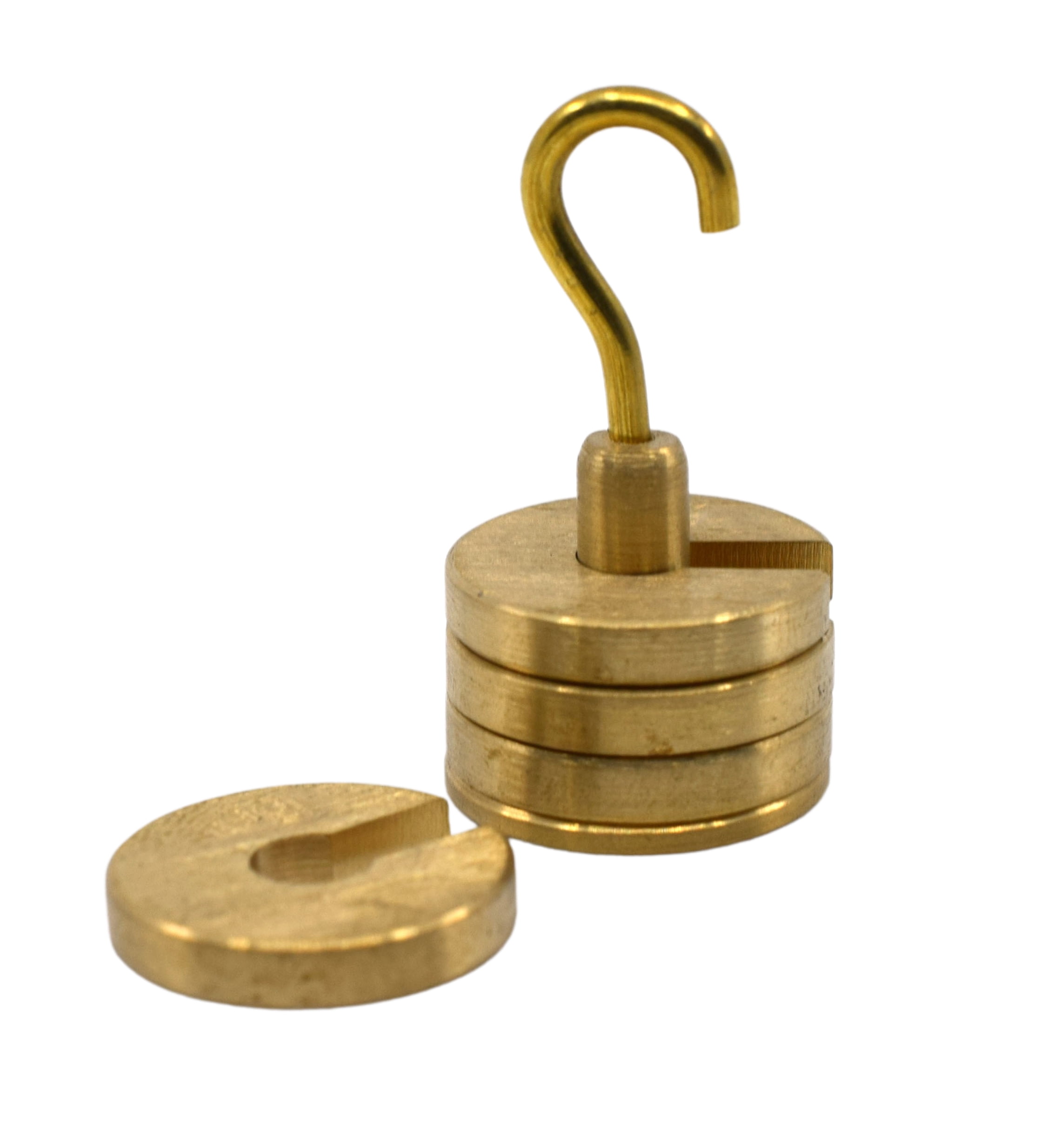 Slotted Mass Set with Hanger - Brass - Set of 4 Masses and 1 Hanger ...