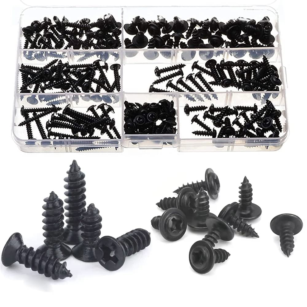 Slotted Screws Antique Wood Screws Black Polished Steel Short Screws ...