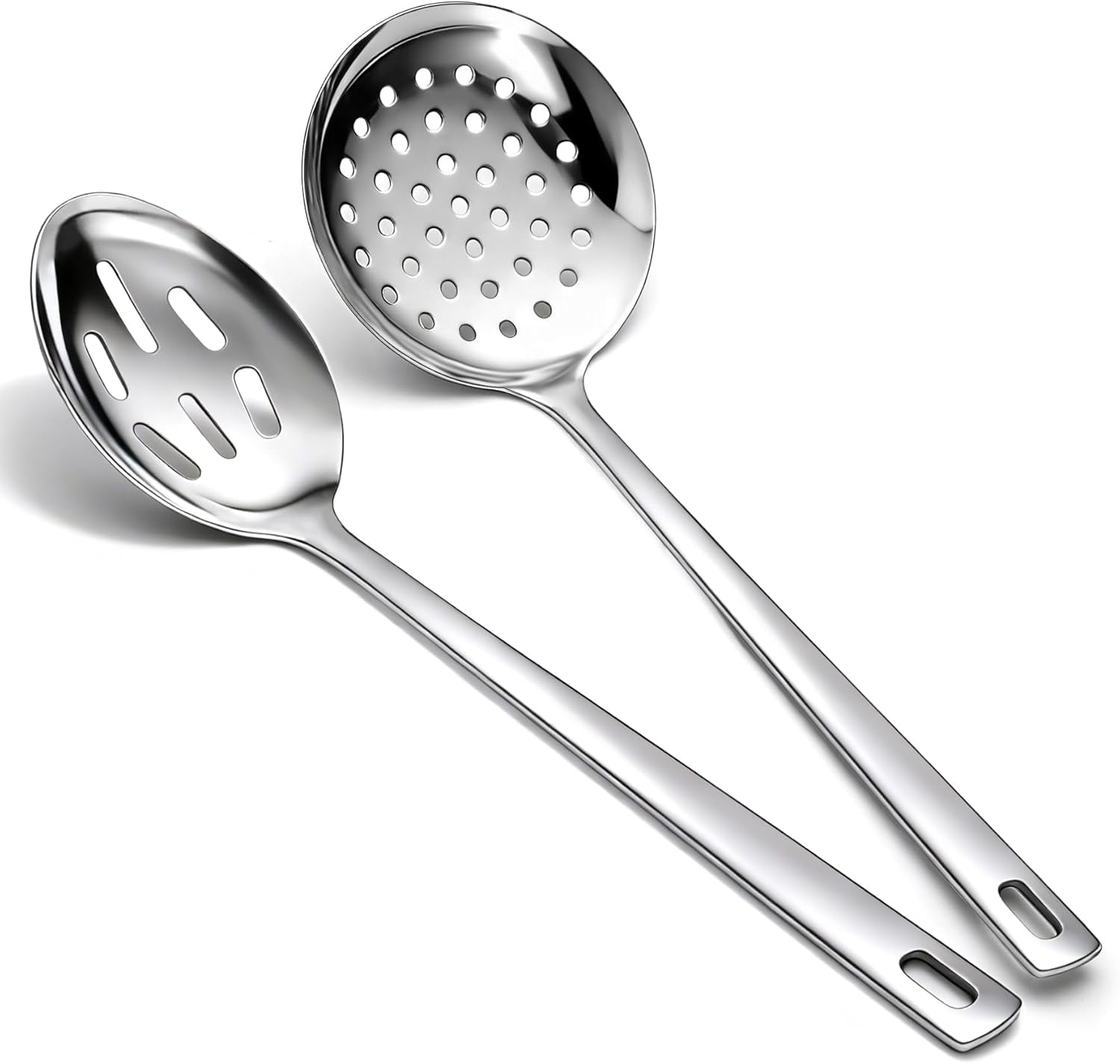 Slotted Spoons for Straining 2 pcs 13", Stainless Steel Kitchen Spider ...